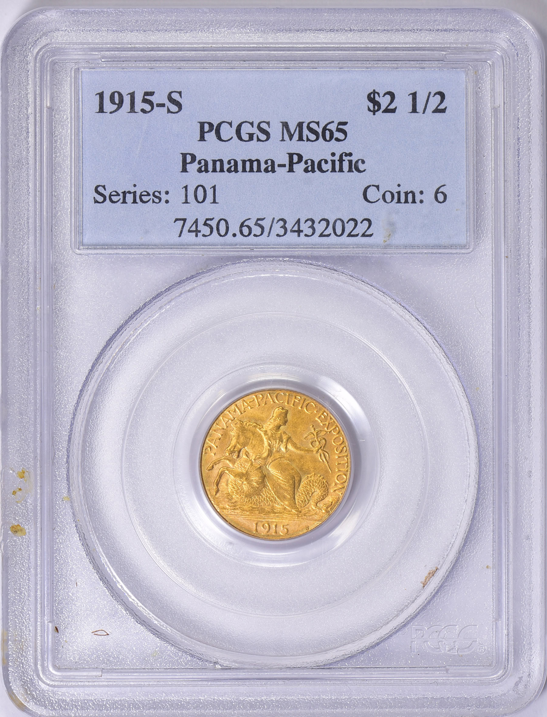 1915-S Panama-Pacific Exposition Quarter Eagle PCGS MS-65 (Item 1621594) | GreatCollections Coin ...