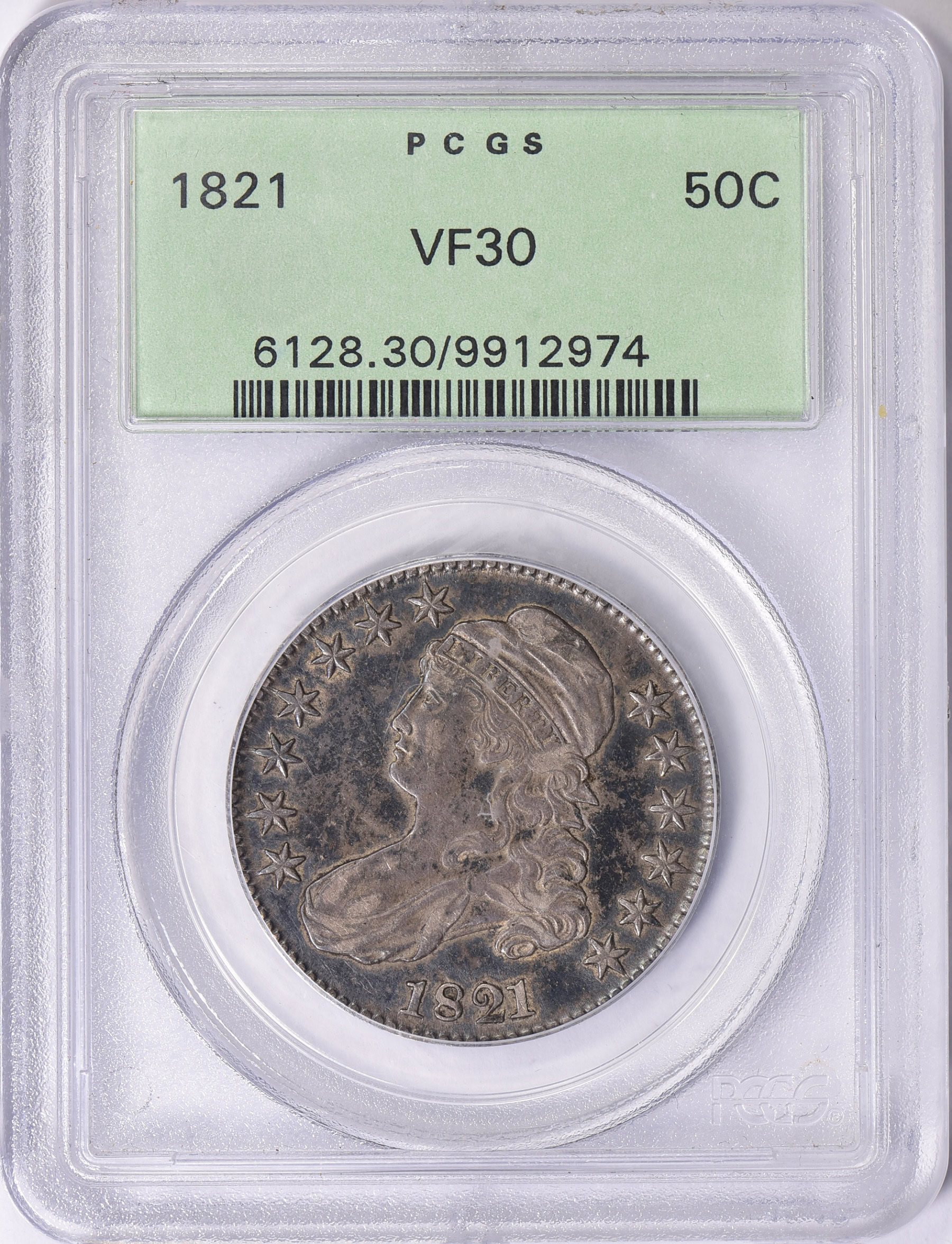 1821 Capped Bust Half Dollar PCGS VF-30 OGH (Item 1622333) | GreatCollections Coin Auctions