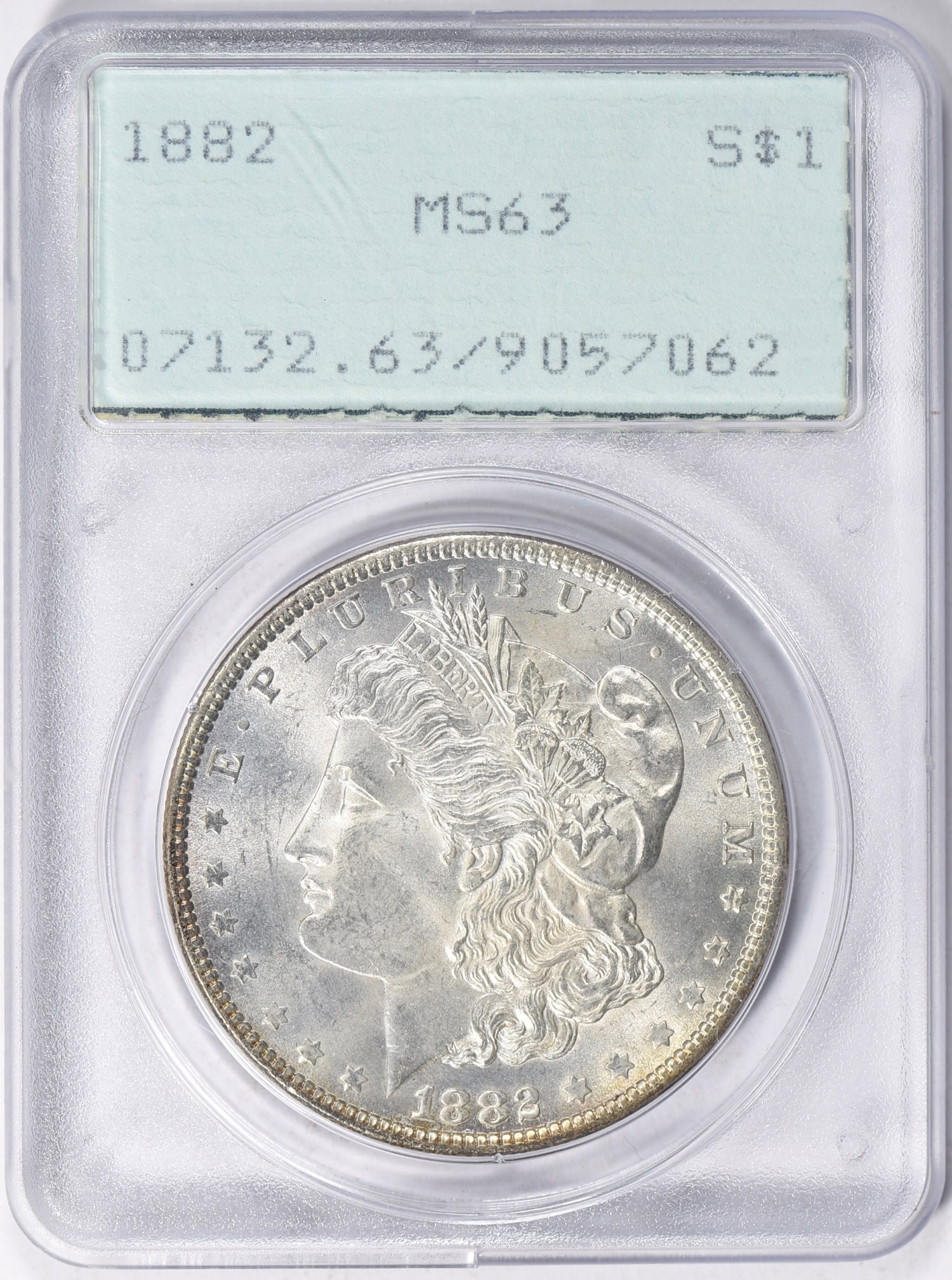 1882 Morgan Silver Dollar PCGS MS-63 OGH (1st Gen) (Item 1622363) | GreatCollections Coin Auctions