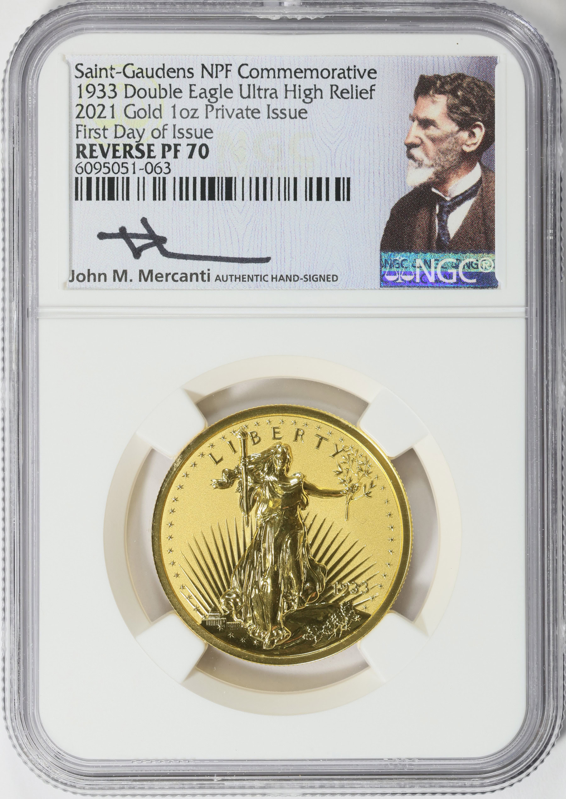 2021 Gold 1 oz. Private Issue 1933 Double Eagle High Relief Saint ...