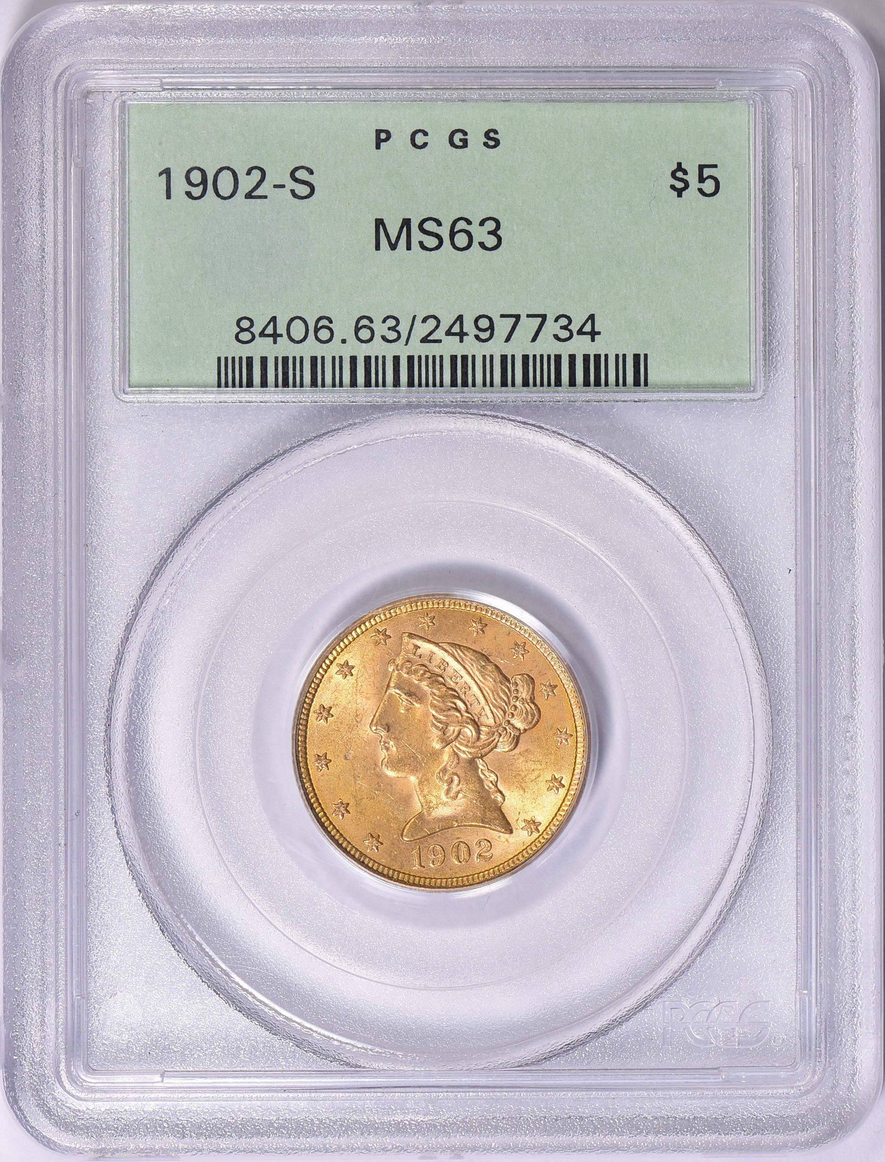 1902-S Liberty Gold Half Eagle PCGS MS-63 OGH (Item 1623296 ...