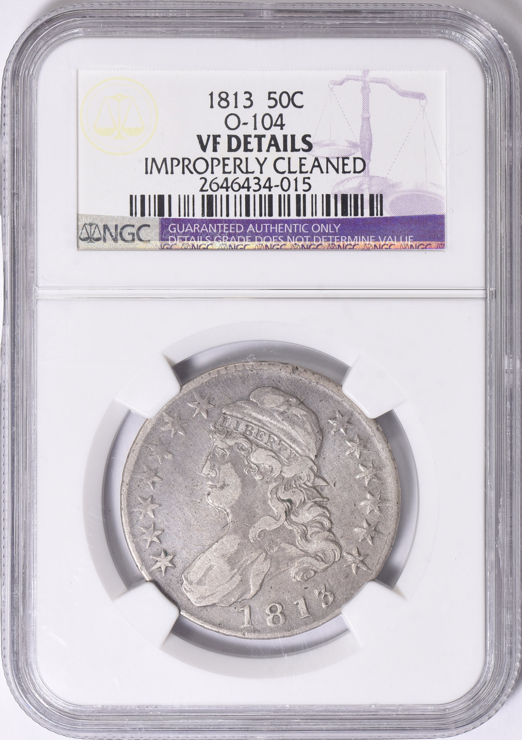 1813 Capped Bust Half Dollar Overton 104 NGC VF Details (Item 1624241 ...