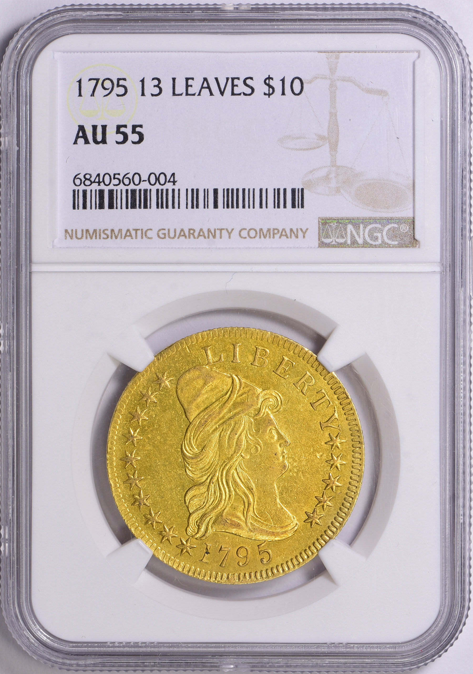 1795 Capped Bust Gold Eagle 13 Leaves NGC AU-55 (Item 1624474 ...