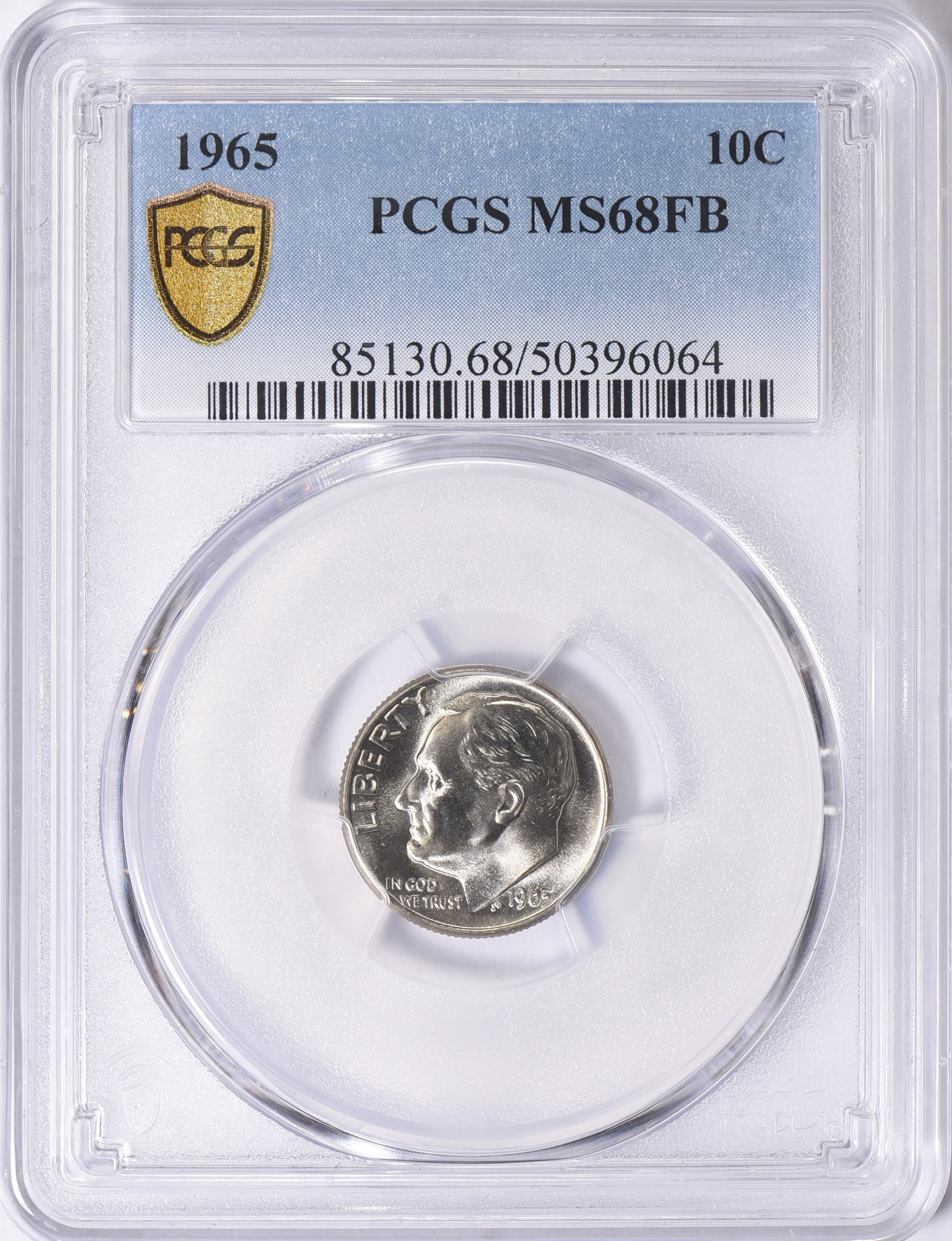 1965 Roosevelt Dime PCGS MS-68 FB (Item 1624693) | GreatCollections ...