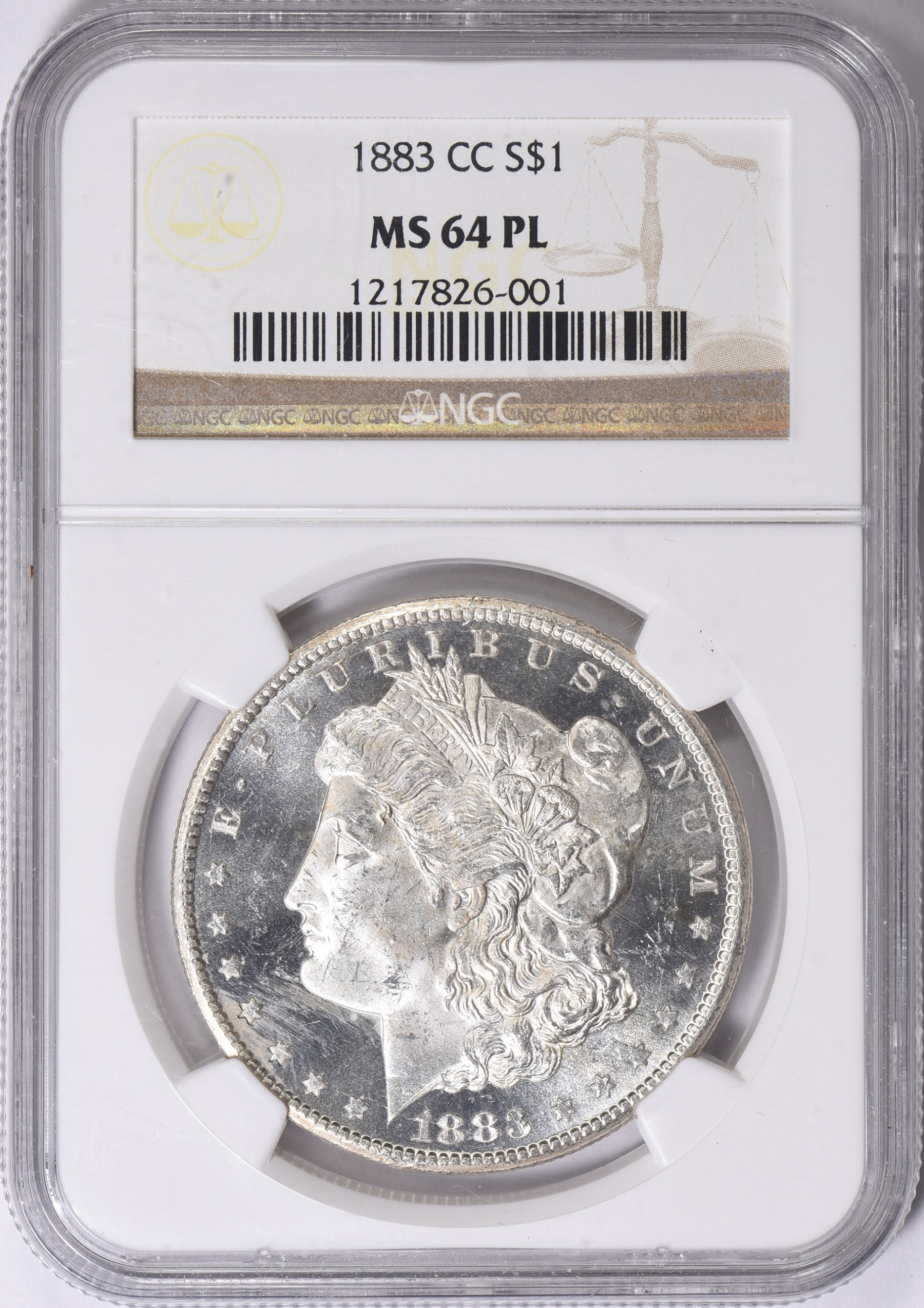 1883-CC Morgan Silver Dollar NGC MS-64 PL (Item 1624720) | GreatCollections Coin Auctions
