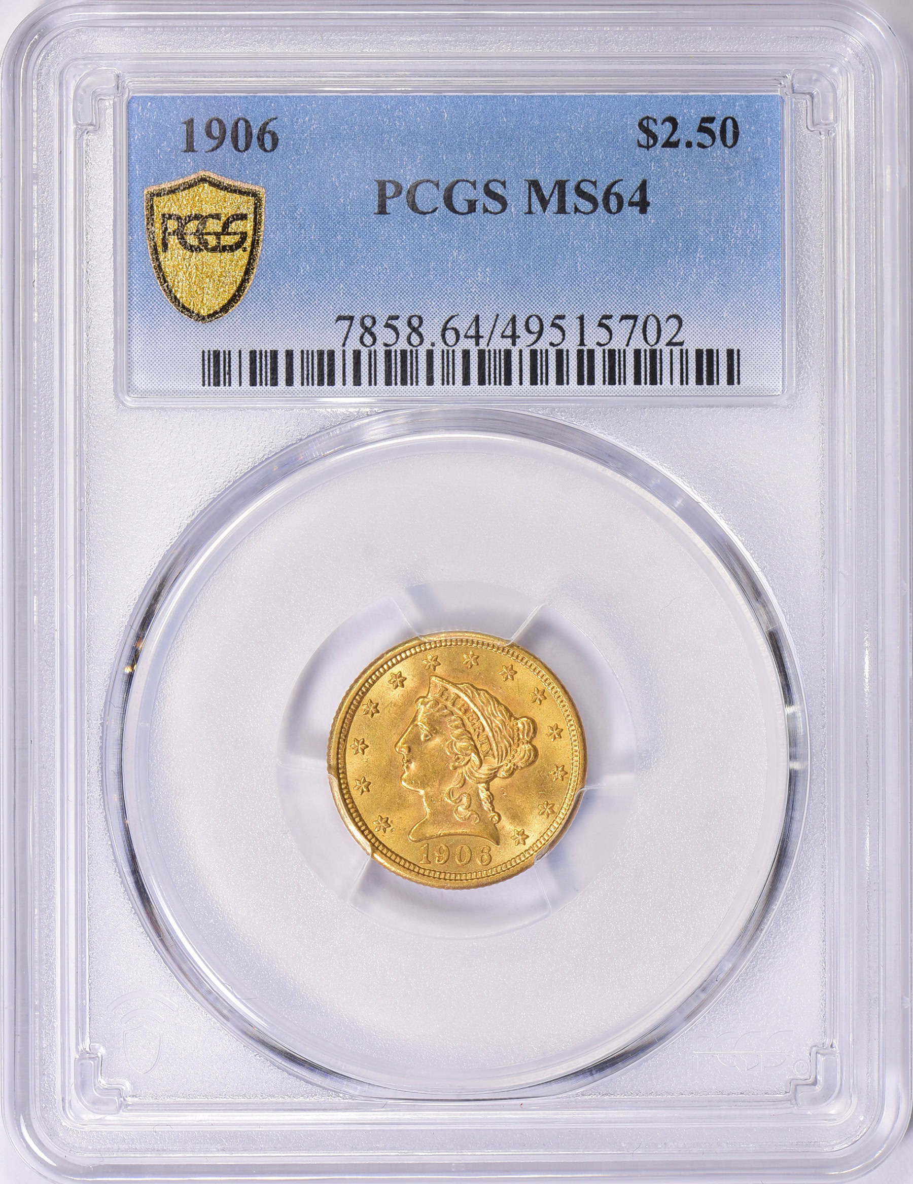 1906 Liberty Gold Quarter Eagle PCGS MS-64 (Item 1625299) | GreatCollections Coin Auctions