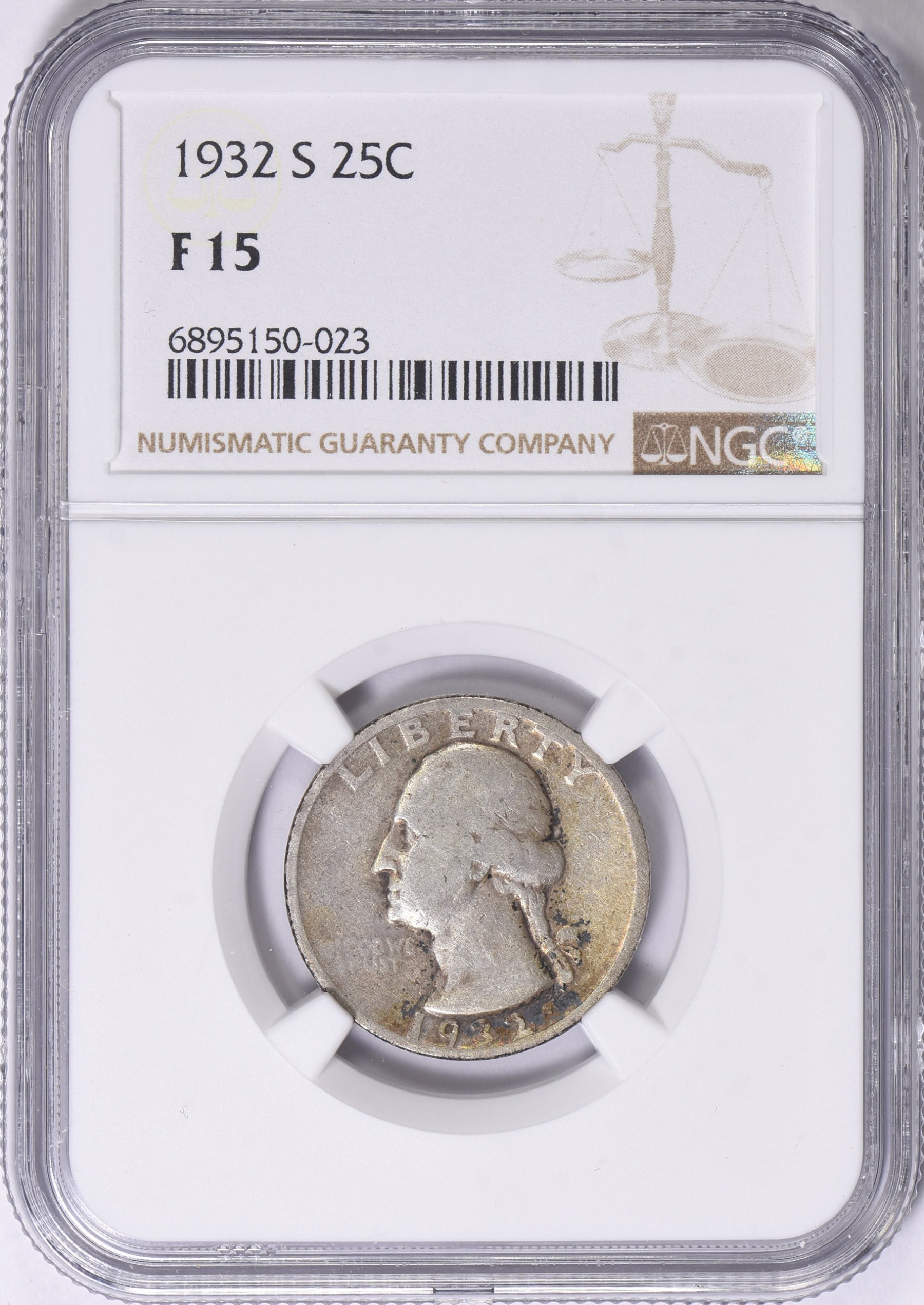 1932-S Washington Quarter NGC F-15 (Toned) (Item 1625631) | GreatCollections Coin Auctions