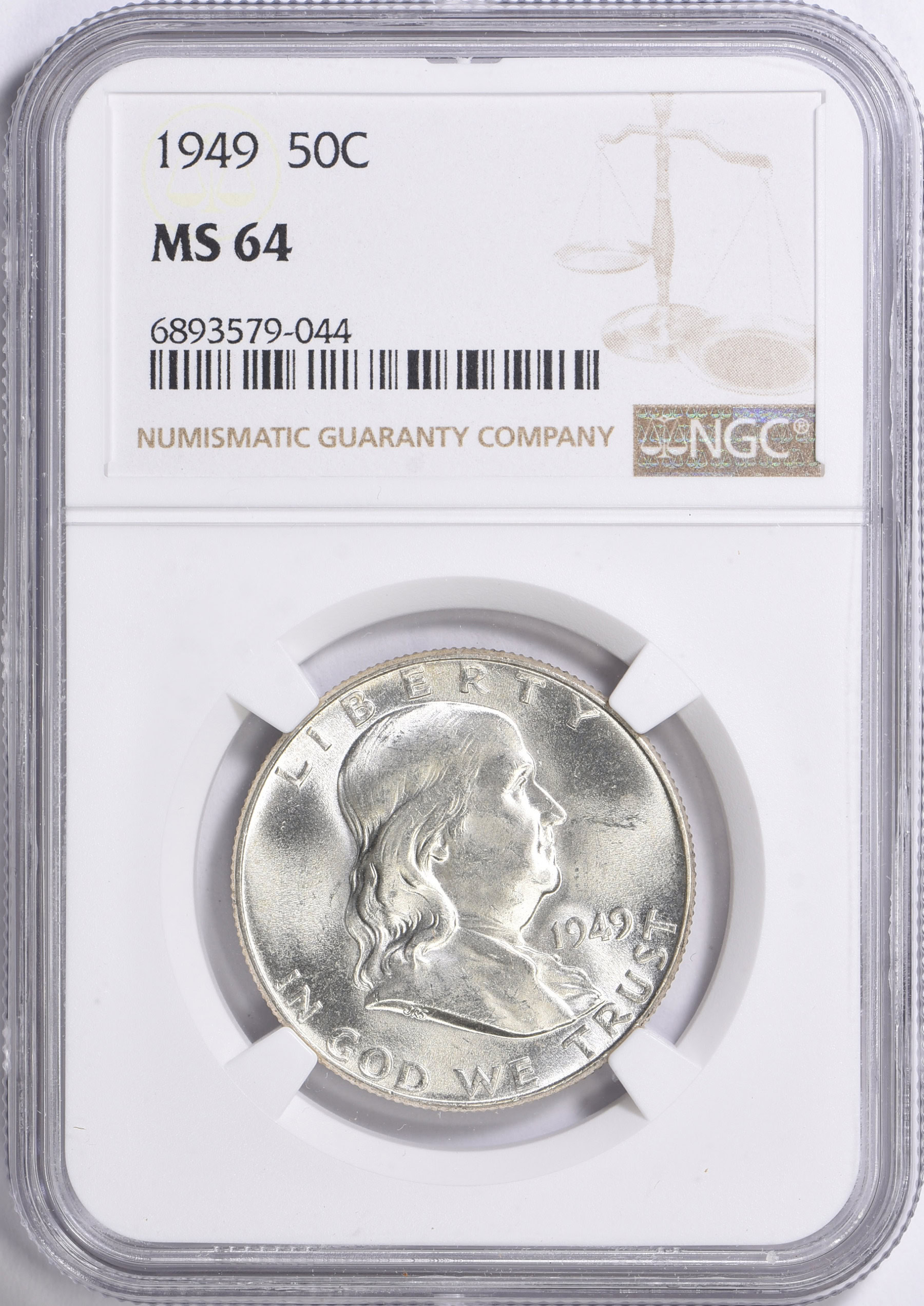 1949 Franklin Half Dollar NGC MS-64 (Item 1625646) | GreatCollections ...