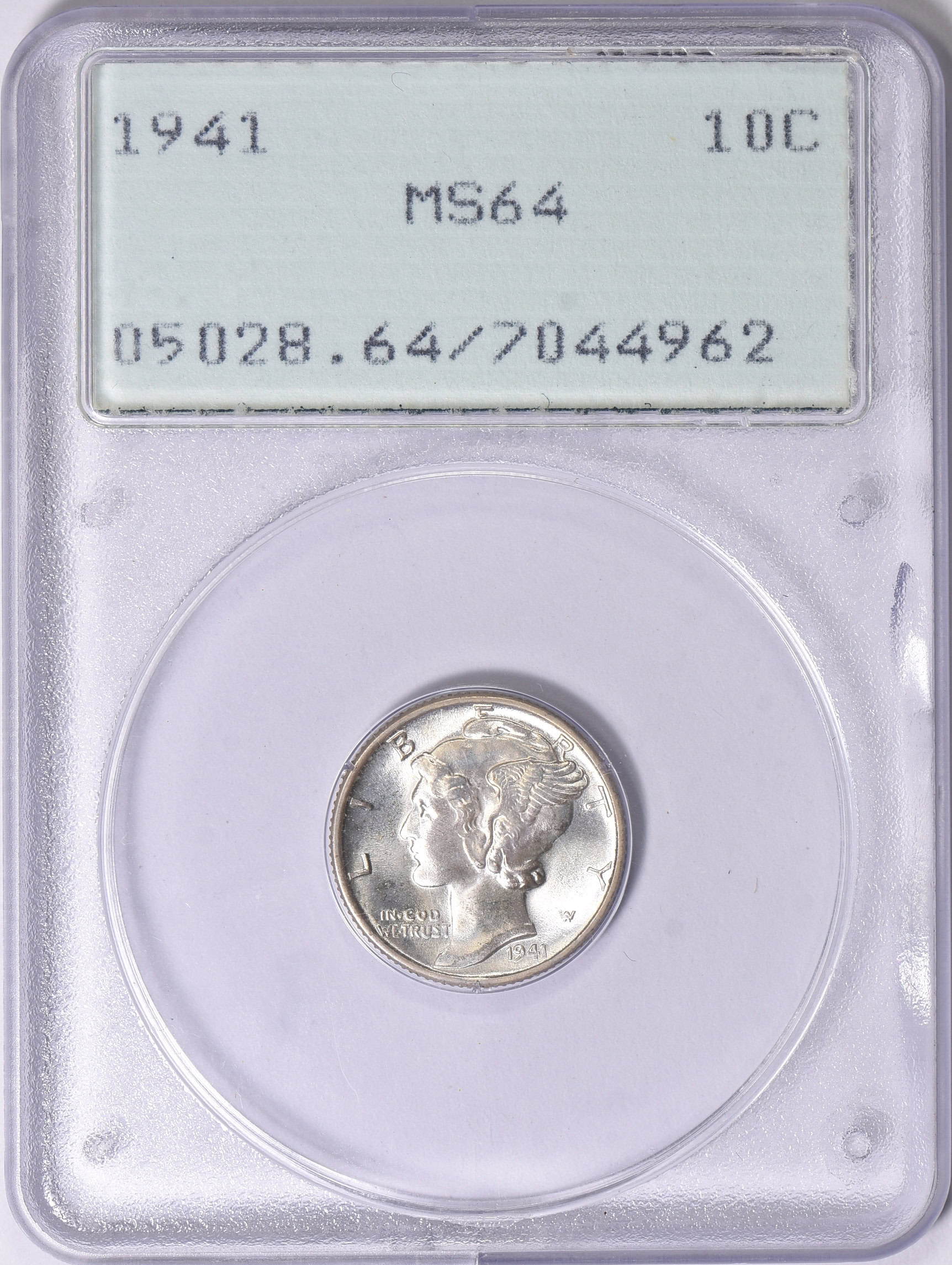 1941 Mercury Dime PCGS MS-64 OGH (1st Gen) (Item 1626409) | GreatCollections Coin Auctions