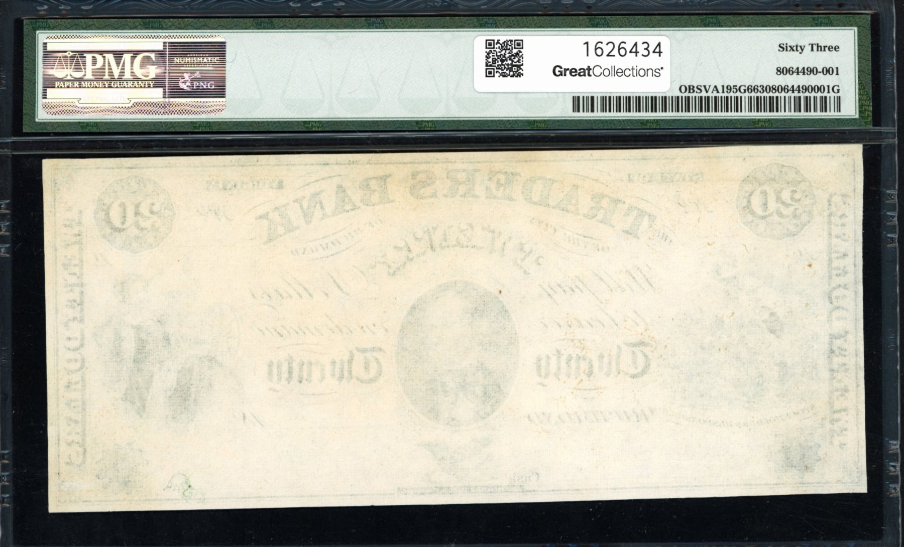 1860s Richmond, Virginia Traders Bank of the City of Richmond $20 ...