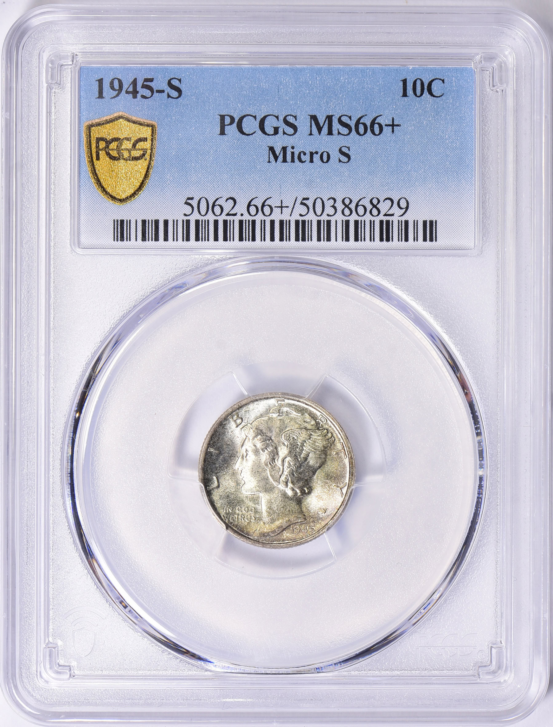 1945-S Mercury Dime Micro S PCGS MS-66+ (Item 1626765) | GreatCollections Coin Auctions