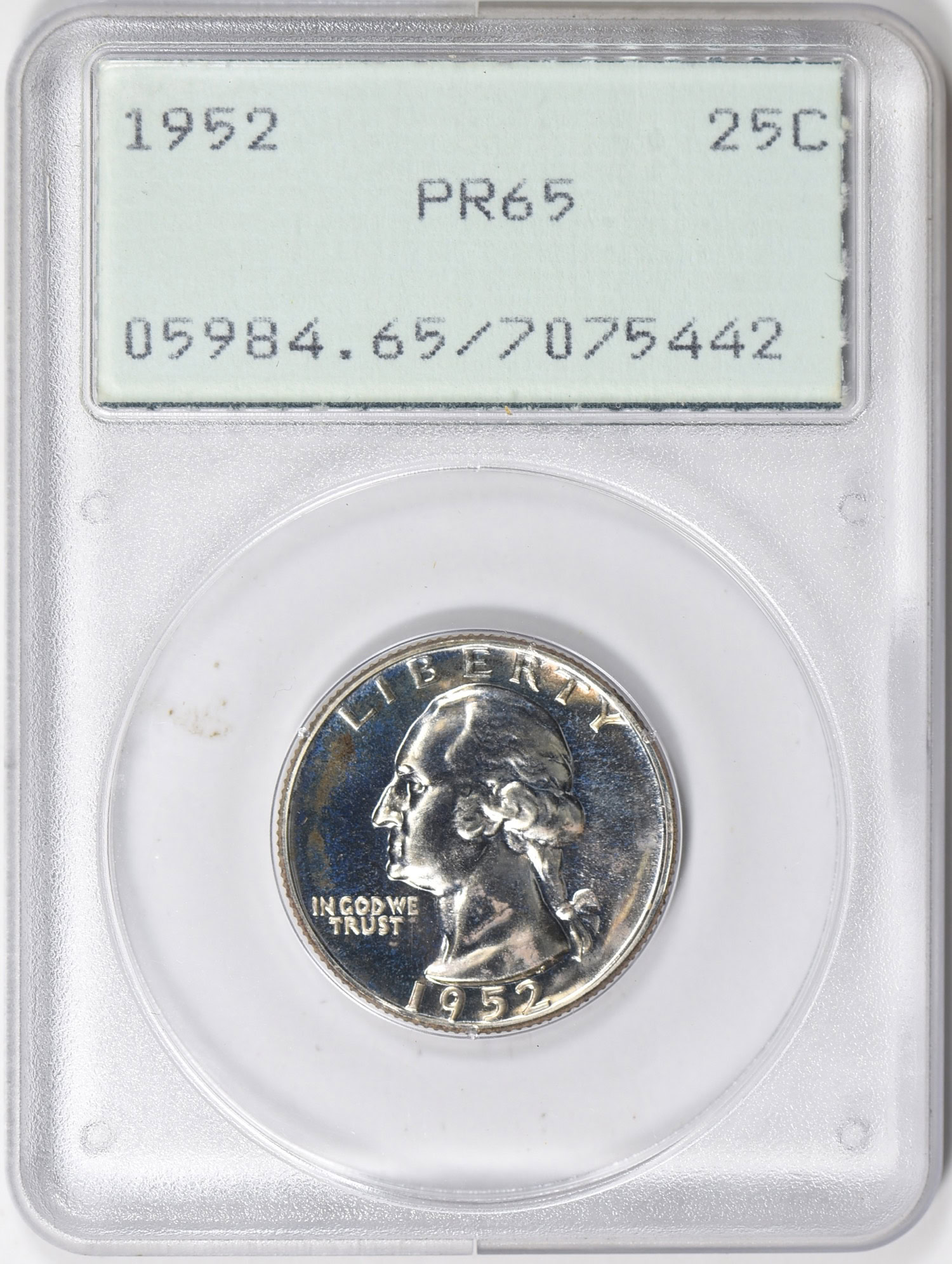1952 Washington Quarter PCGS Proof-65 OGH (1st Gen) (Item 1627021 ...