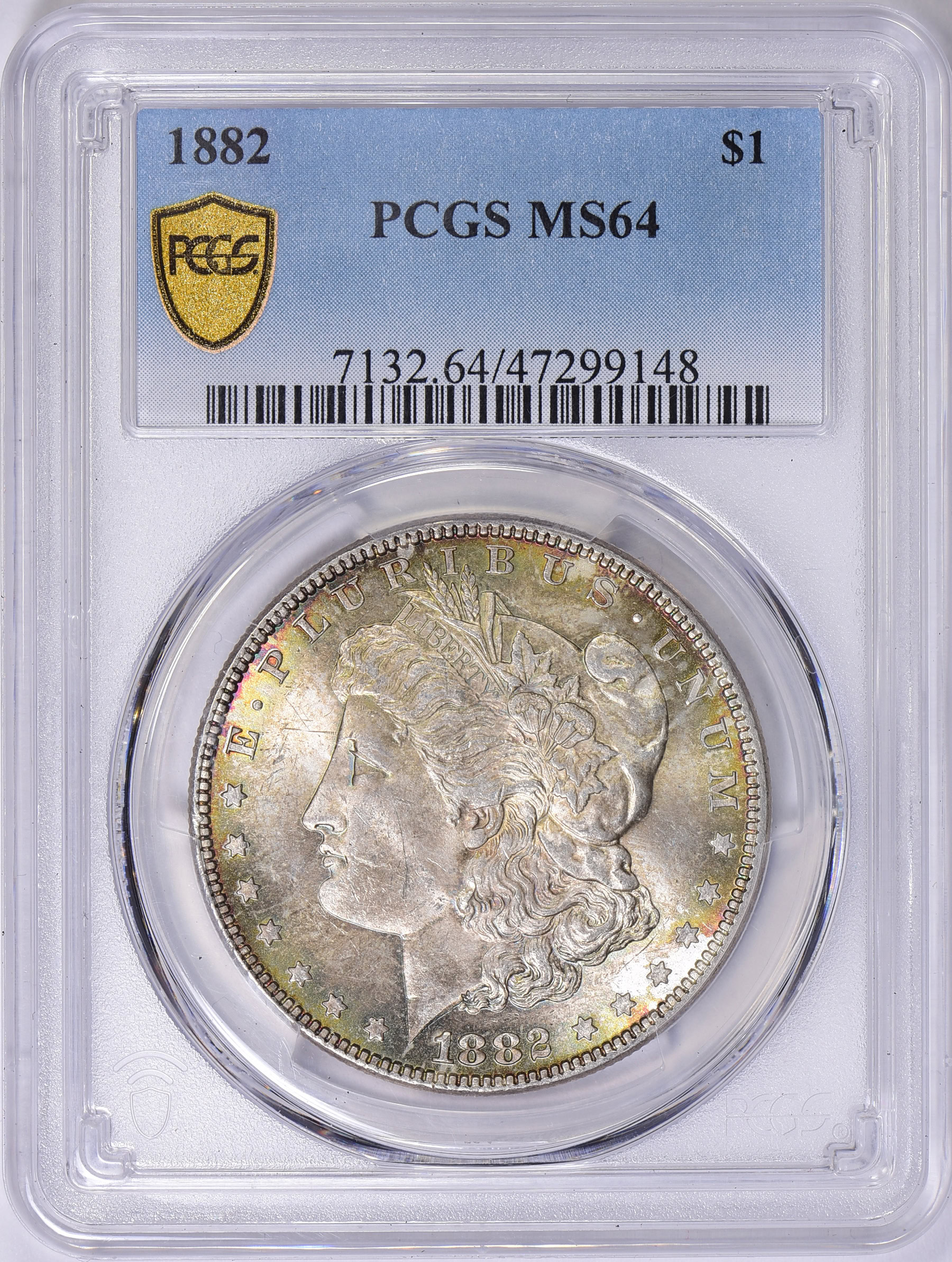 1882 Morgan Silver Dollar PCGS MS-64 (Toned) (Item 1627376) | GreatCollections Coin Auctions