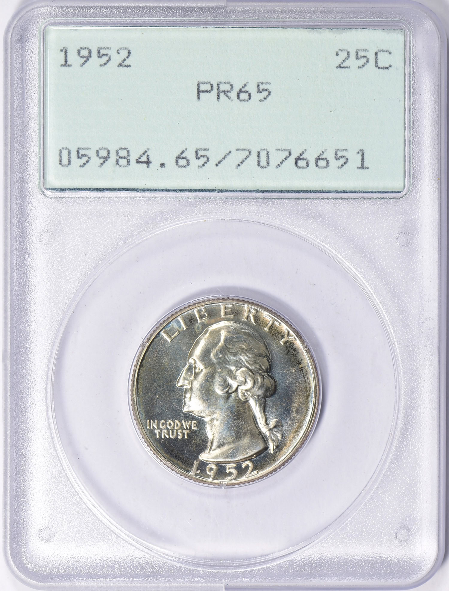 1952 Washington Quarter PCGS Proof-65 OGH (1st Gen) (Item 1628231 ...