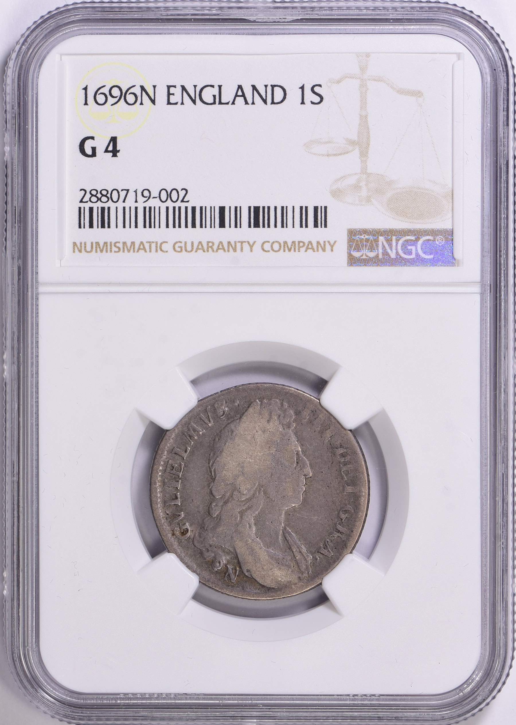Great Britain 1696-N Silver Shilling 1st Bust KM-485.5 NGC G-04 (Item ...