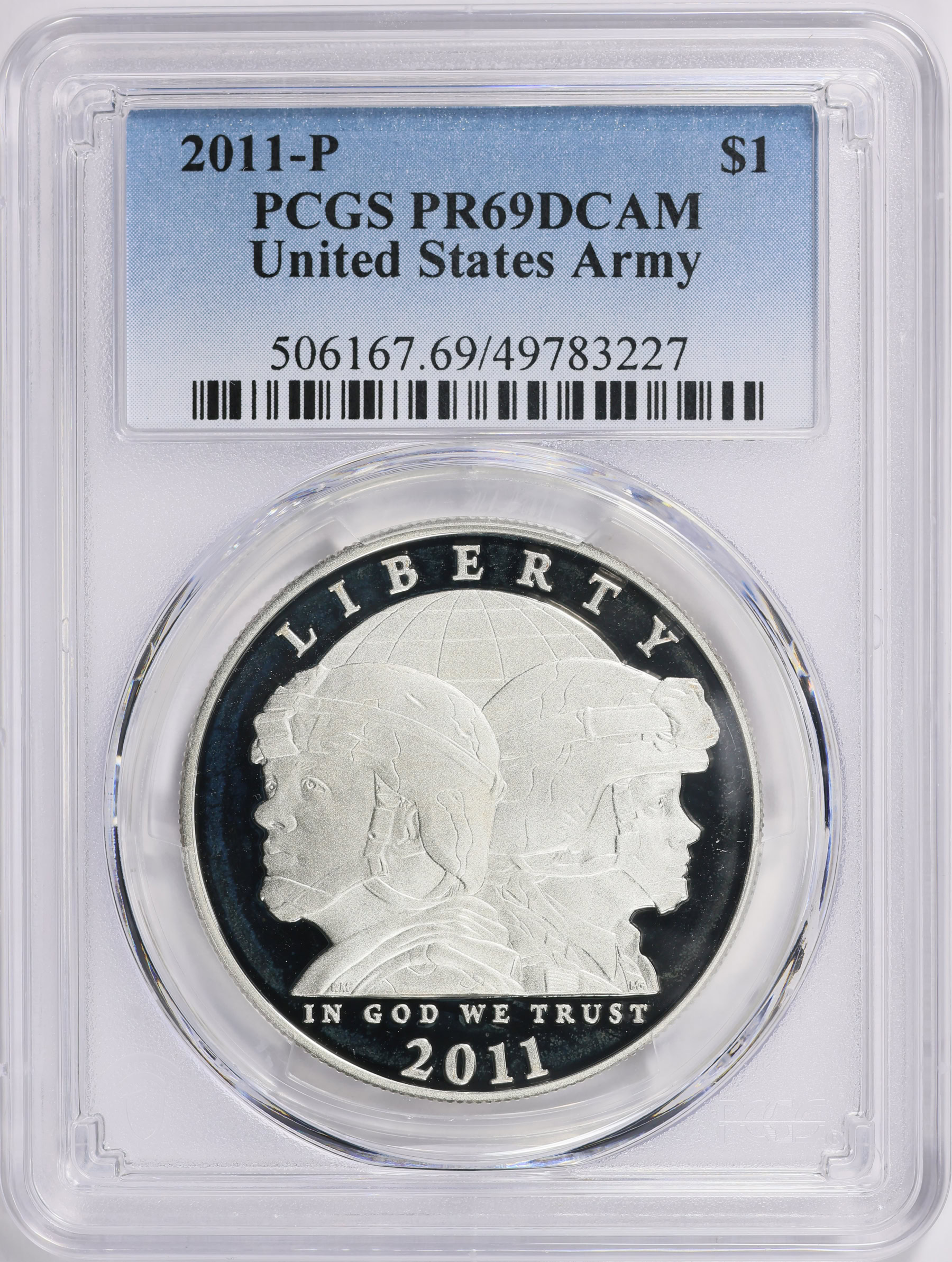 2011-P United States Army Silver Dollar PCGS Proof-69 DCAM (Item ...