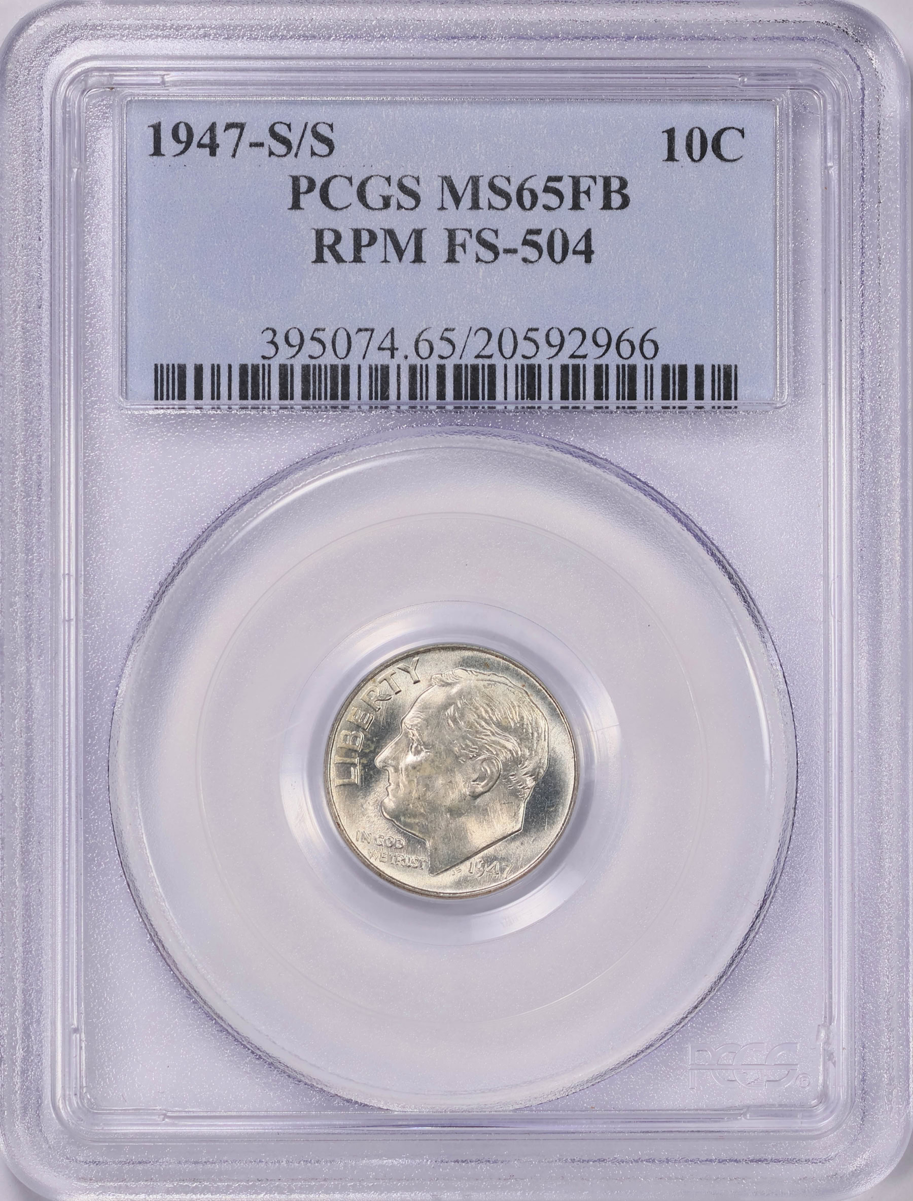 1947-S/S Roosevelt Dime Repunched Mintmark FS-504 PCGS MS-65 FB (Item 1628984 ...