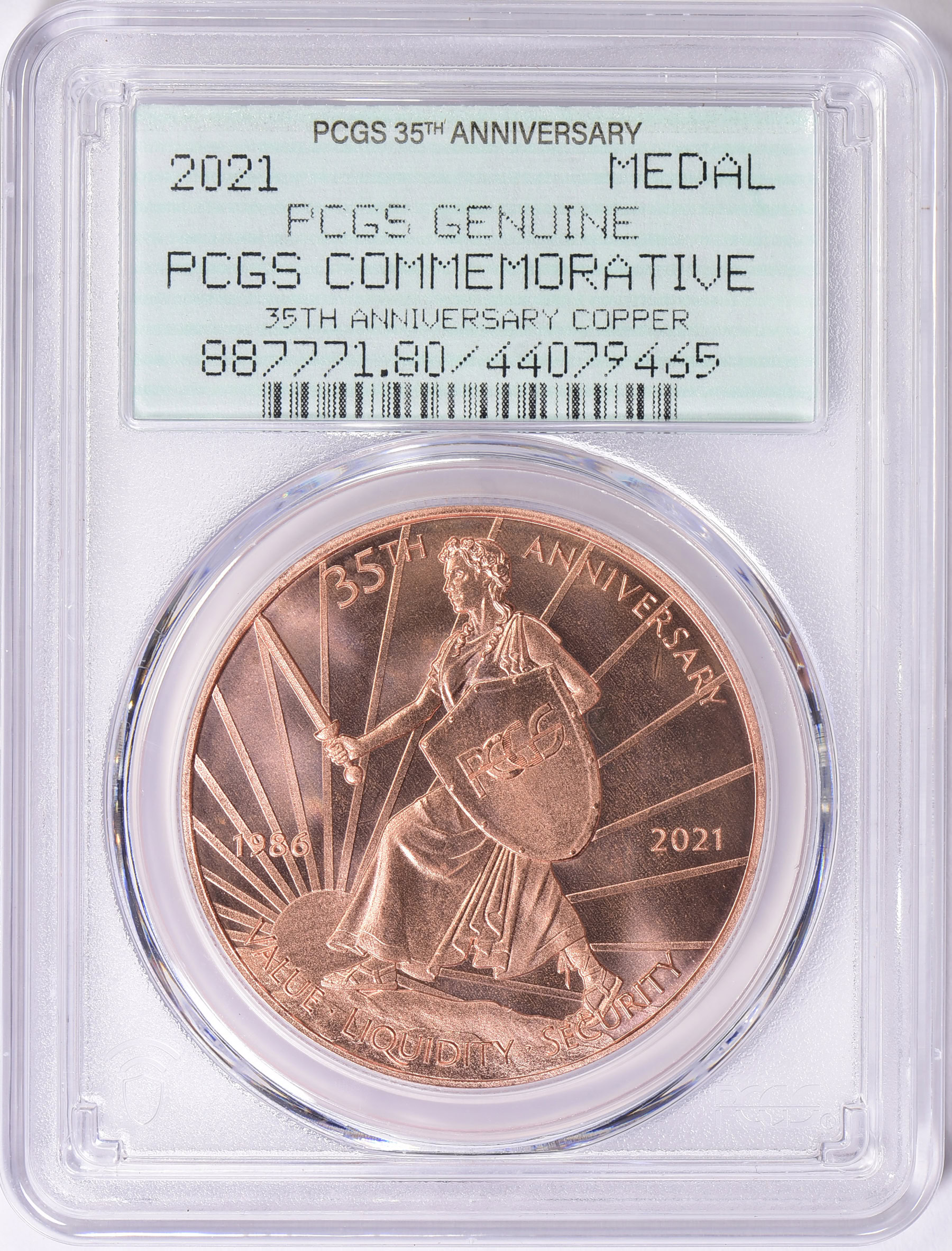 2021 PCGS Commemorative Medal 35th Anniversary Copper PCGS Genuine (OGH ...