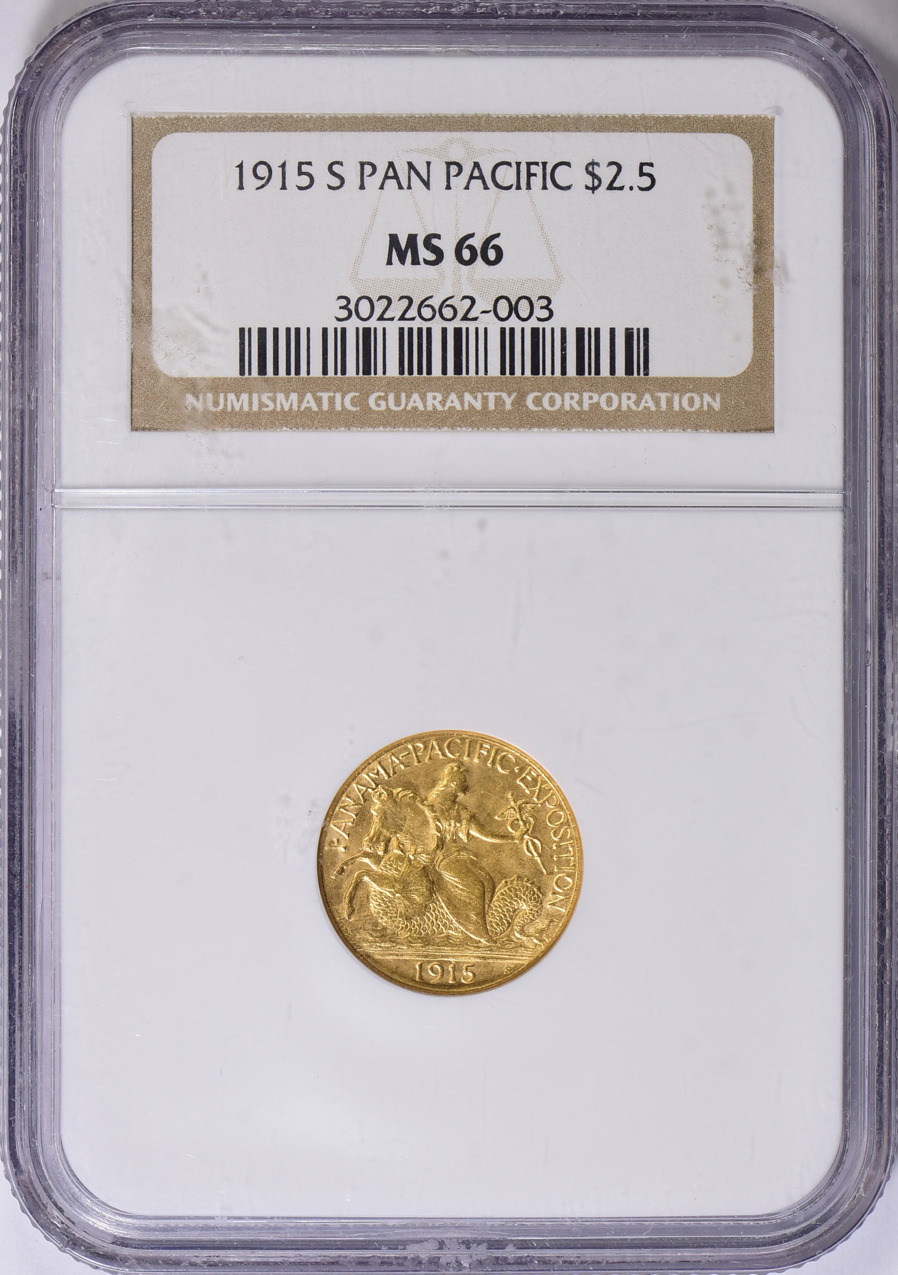 1915-S Panama-Pacific Exposition Quarter Eagle NGC MS-66 (Item 1629558) | GreatCollections Coin ...