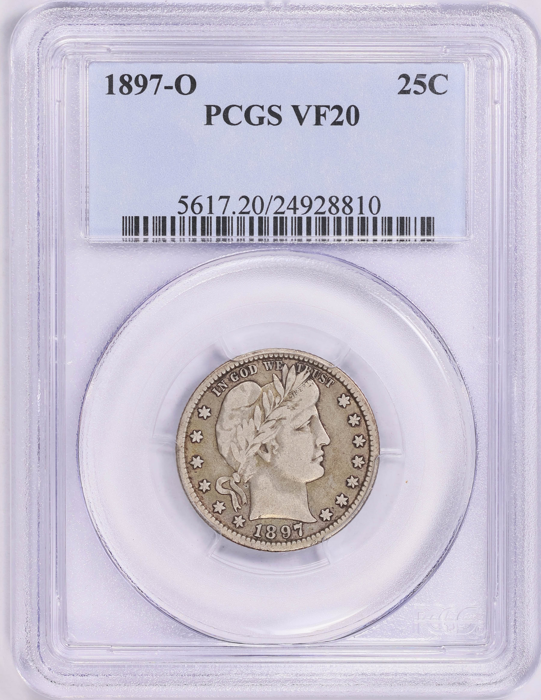 1897-O Barber Quarter PCGS VF-20 (Item 1629609) | GreatCollections Coin Auctions