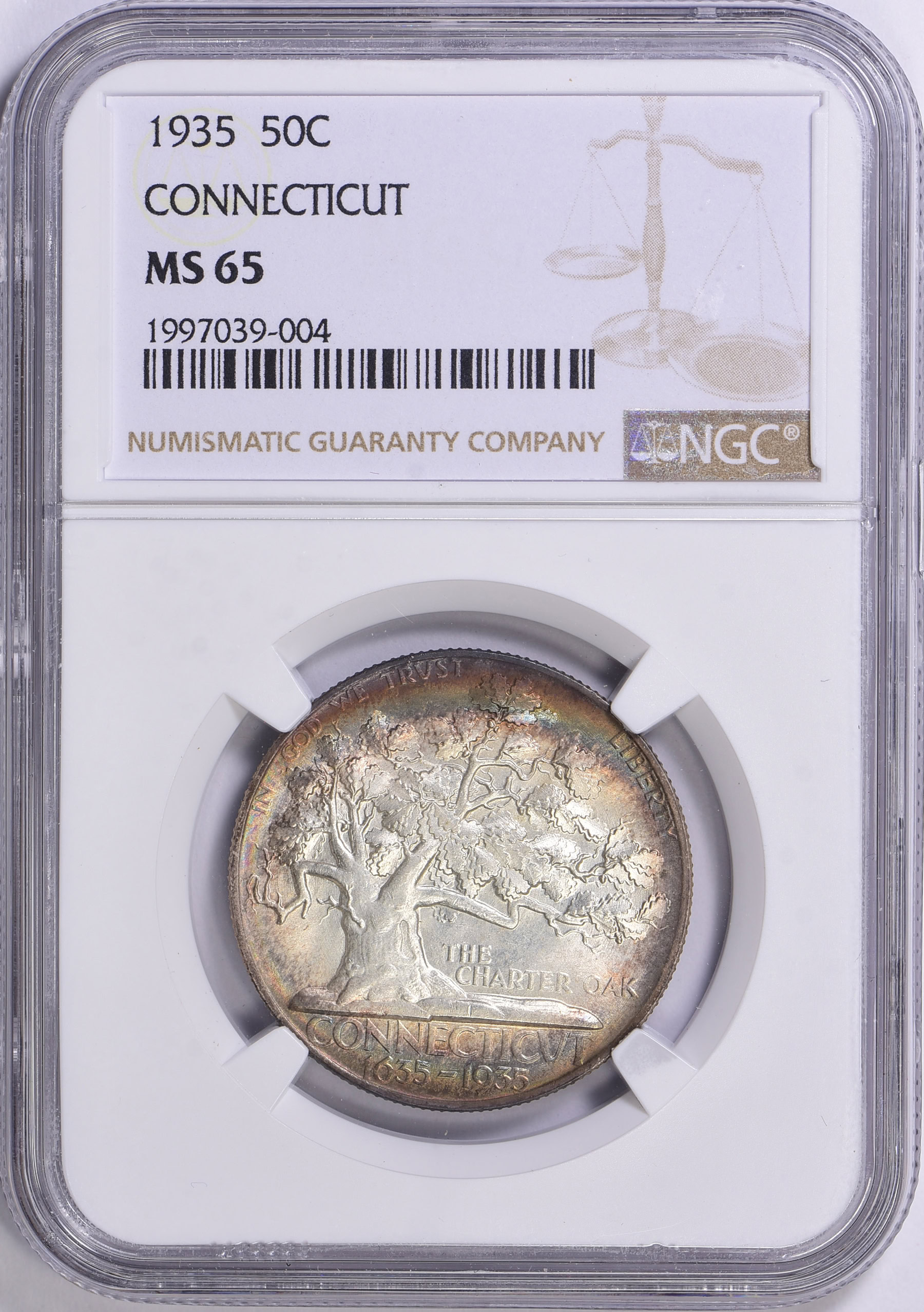 1935 Connecticut Tercentenary Half Dollar NGC MS-65 (Toned) (Item ...