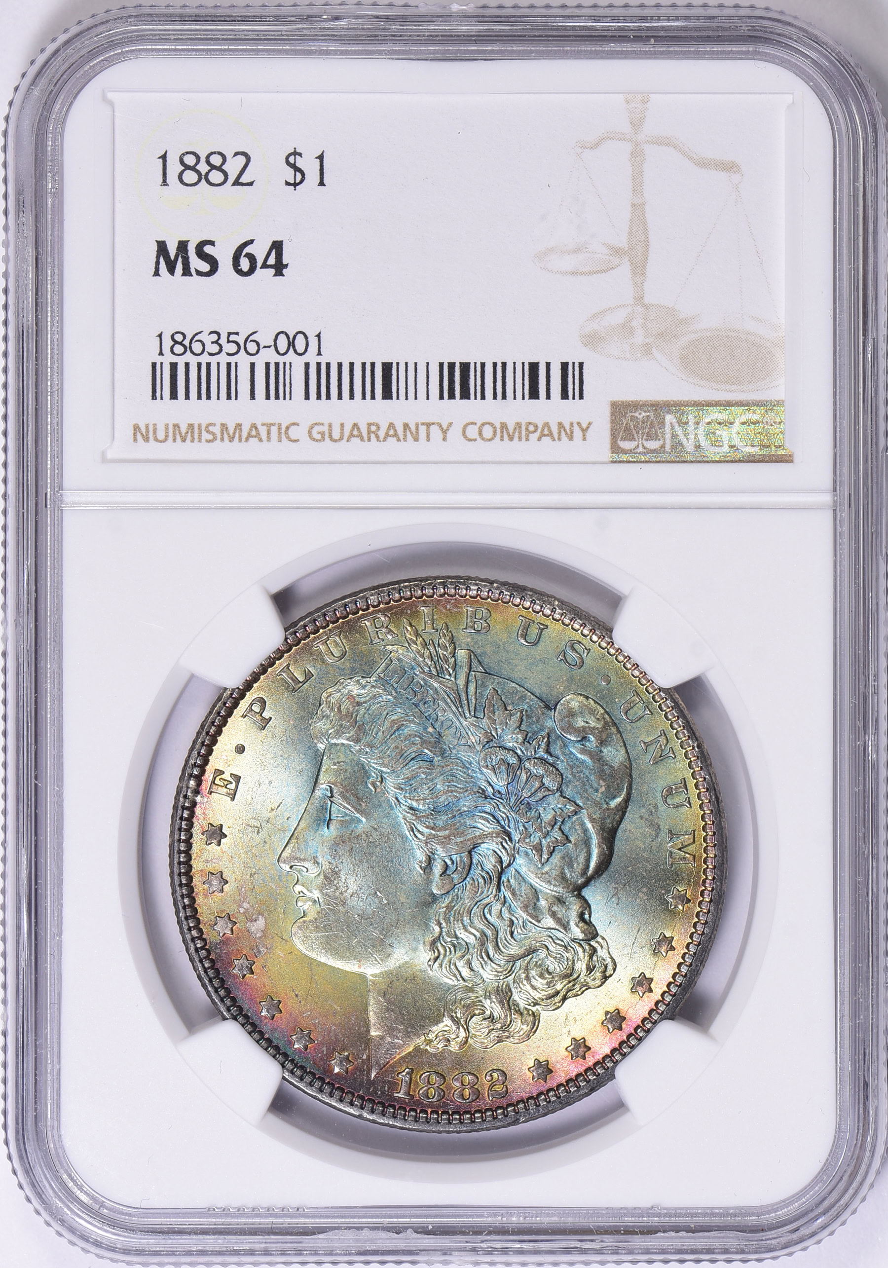 1882 Morgan Silver Dollar NGC MS-64 (Toned) (Item 1629719) | GreatCollections Coin Auctions