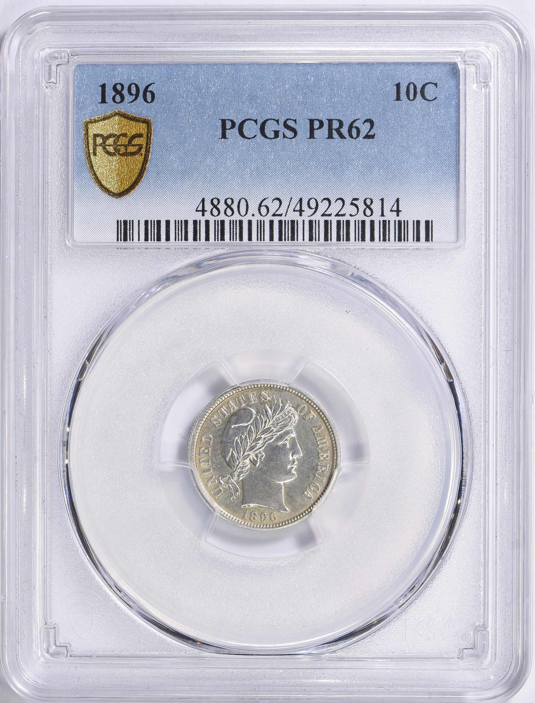 1896 Barber Dime PCGS Proof-62 (Item 1630094) | GreatCollections Coin ...