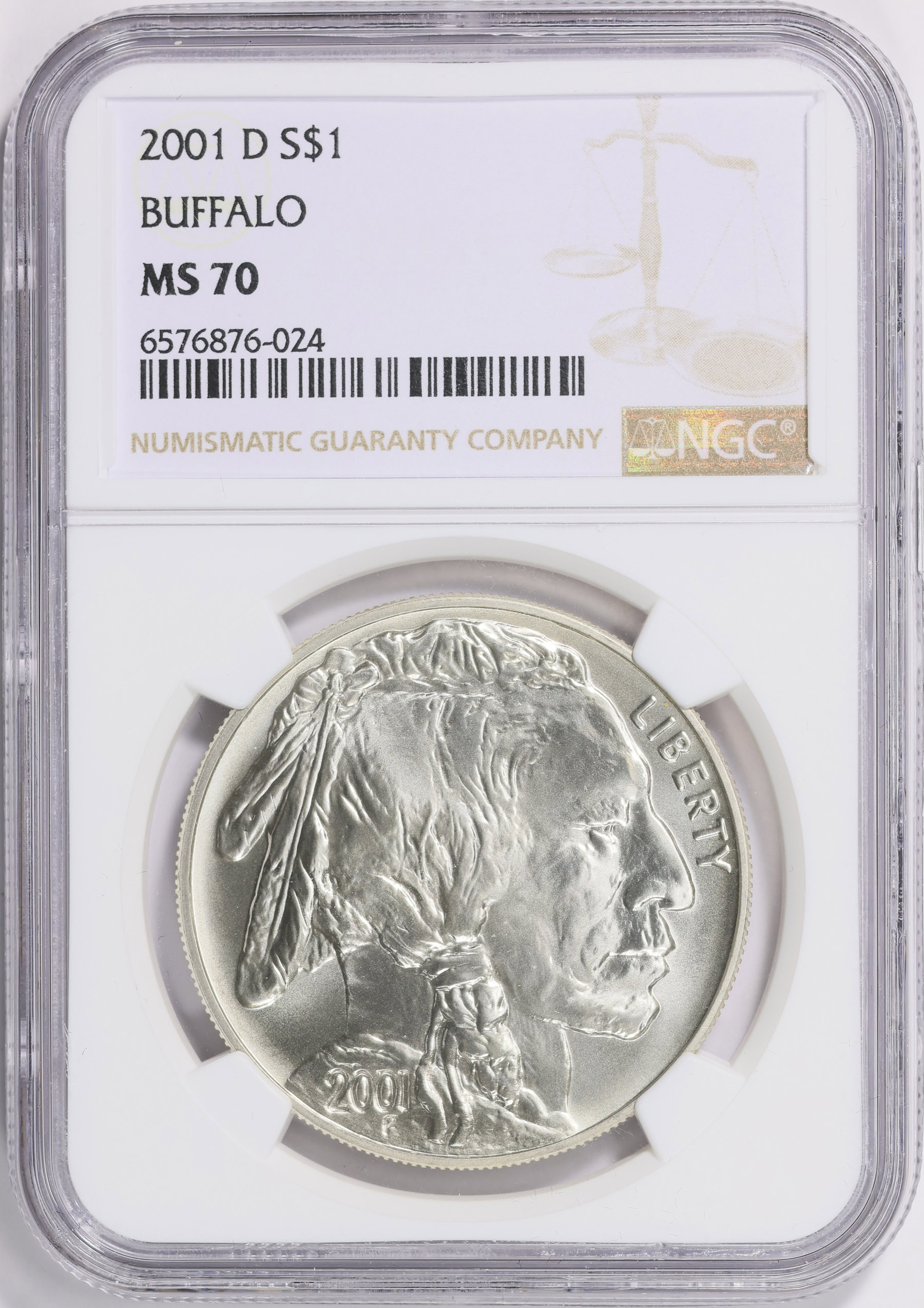 2001-D American Buffalo Silver Dollar NGC MS-70 (Item 1630172 ...