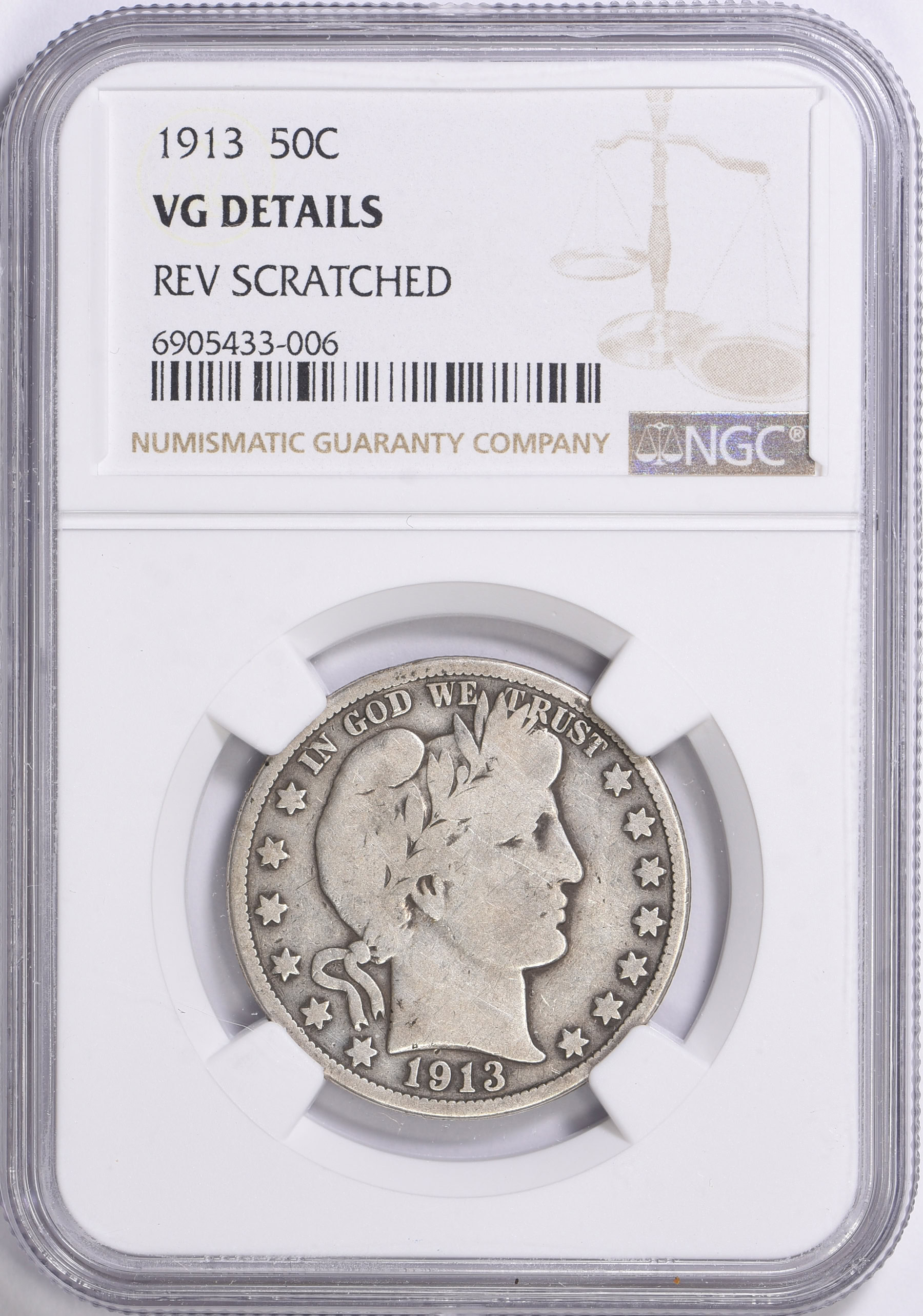 1913 Barber Half Dollar NGC VG Details (Item 1630251) | GreatCollections Coin Auctions