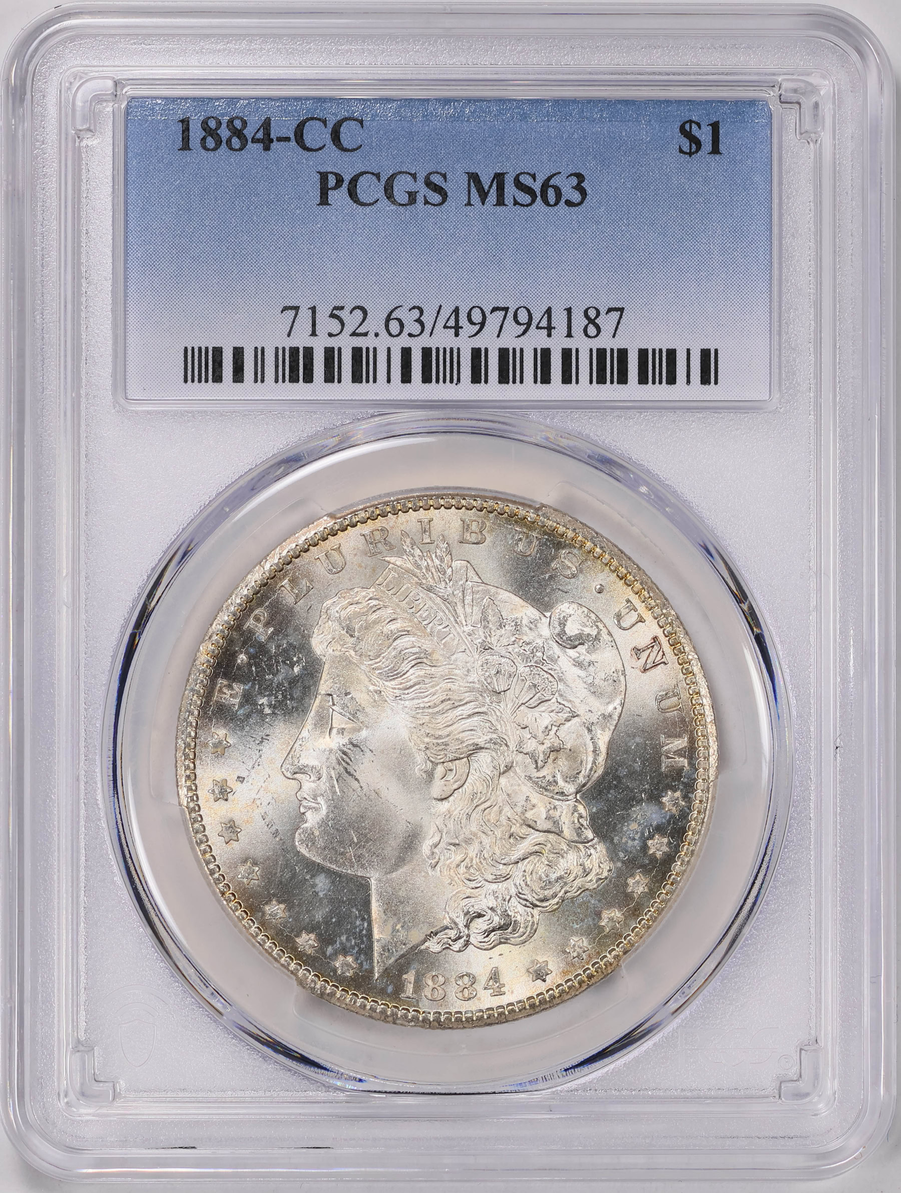 1884-CC Morgan Silver Dollar PCGS MS-63 (Item 1630585) | GreatCollections Coin Auctions