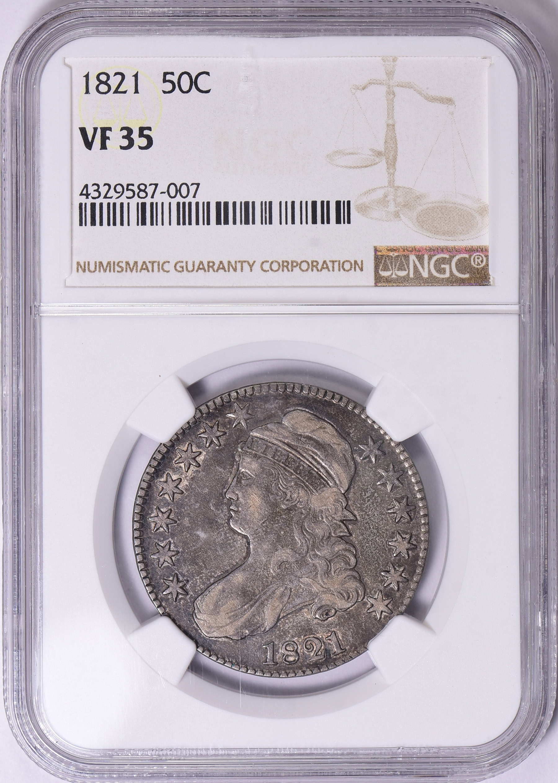 1821 Capped Bust Half Dollar NGC VF-35 (Toned) (Item 1630722) | GreatCollections Coin Auctions
