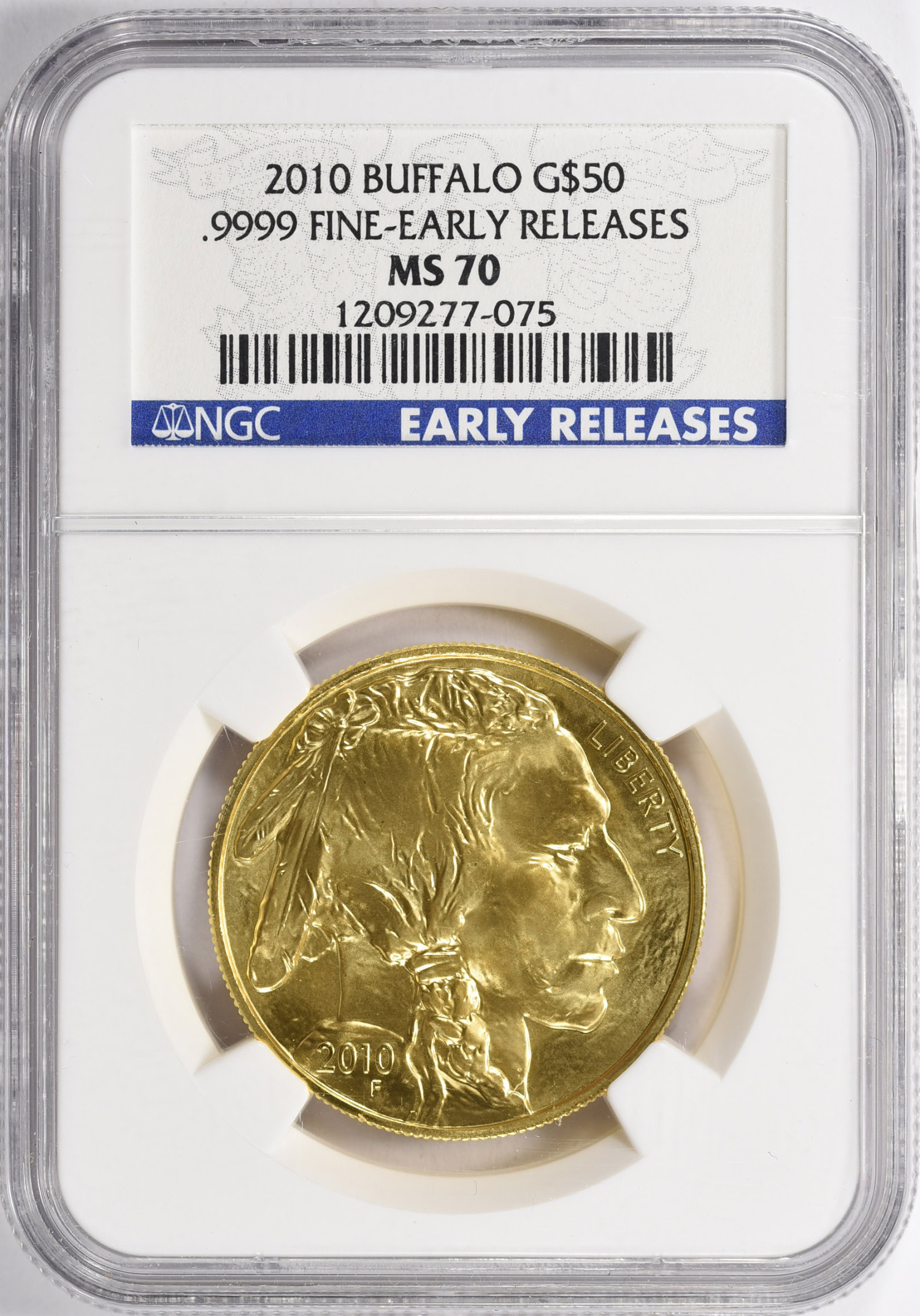 2010 $50 One-Ounce Gold American Buffalo Early Releases NGC MS-70 (Item 1630782 ...