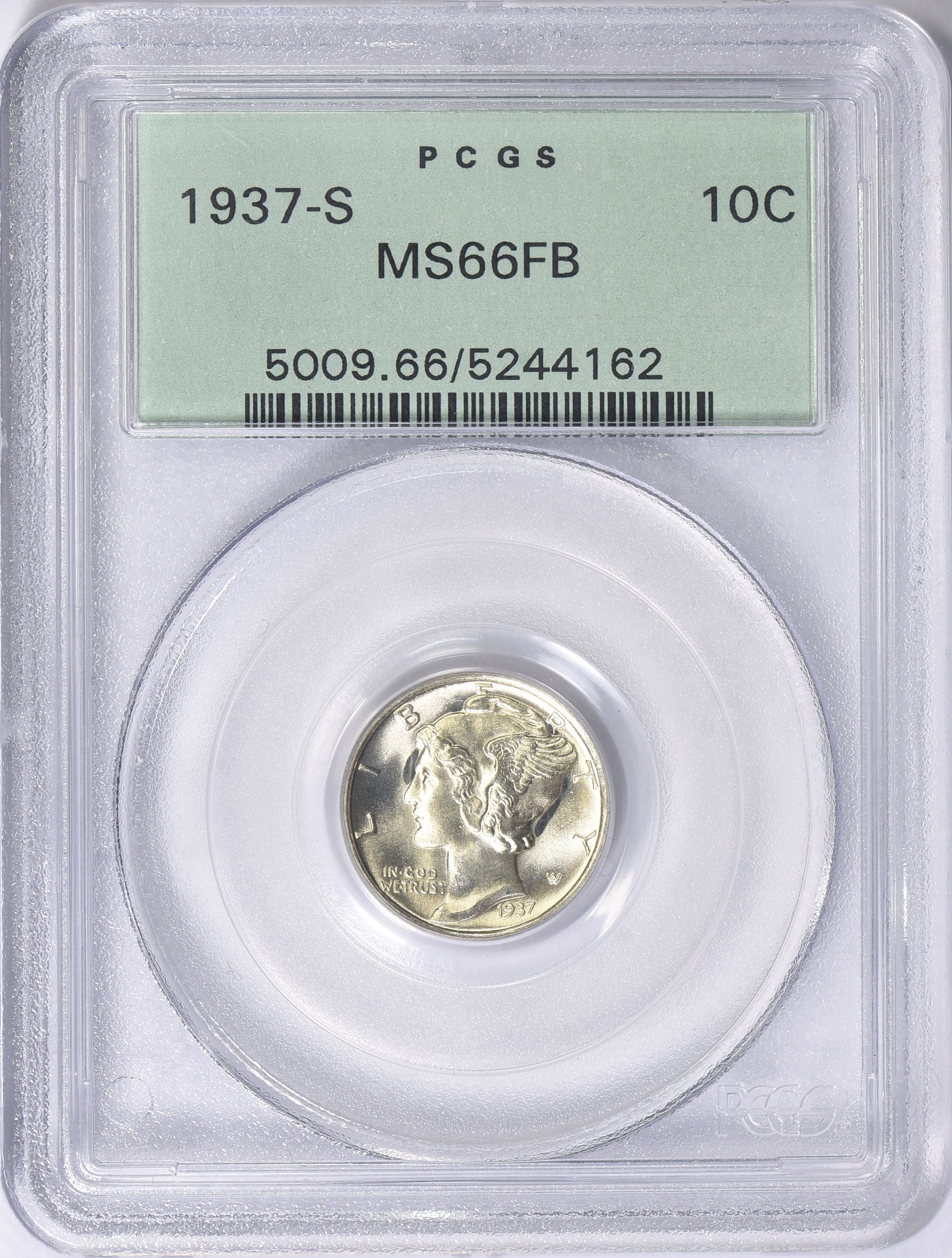 1937-S Mercury Dime PCGS MS-66 FB OGH (Item 1632127) | GreatCollections Coin Auctions