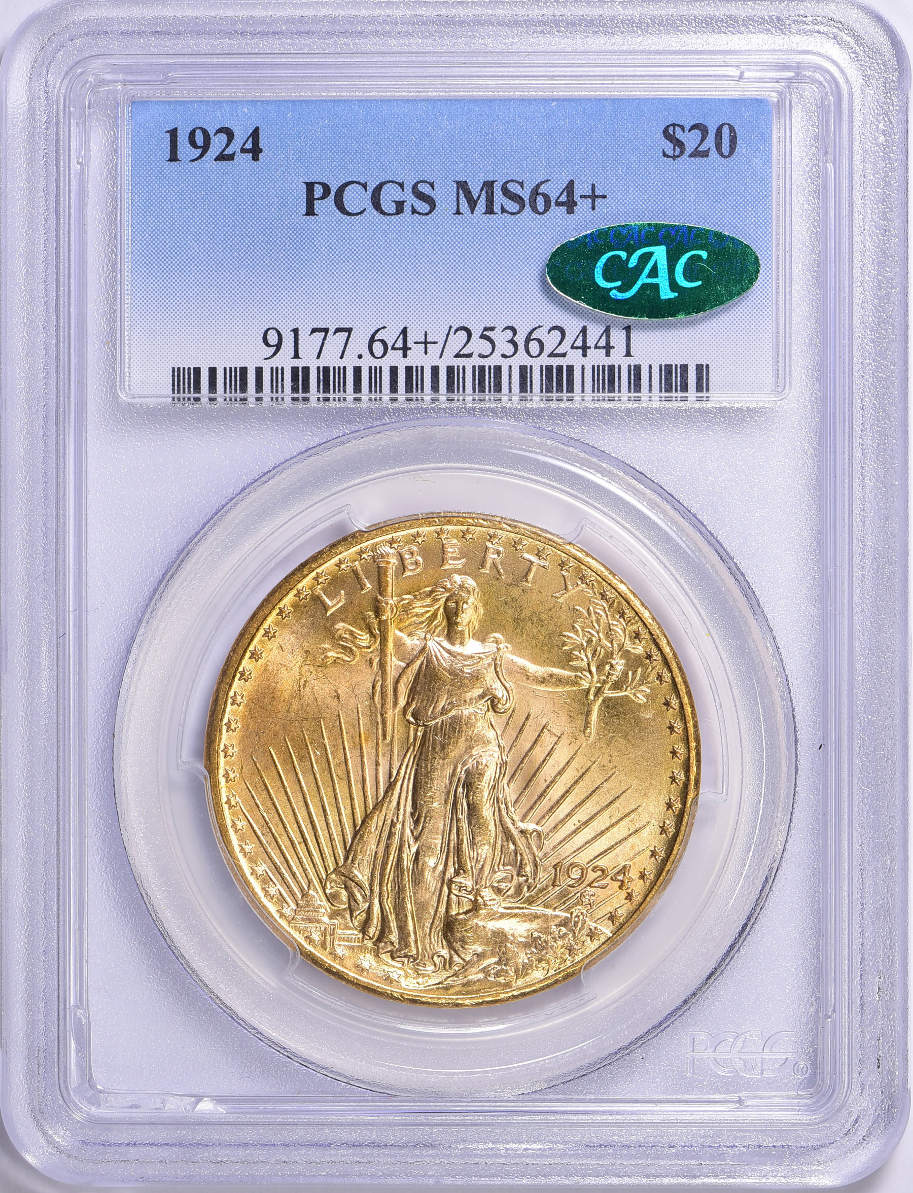 1924 Saint-Gaudens Gold Double Eagle PCGS MS-64+ (CAC Green) (Item 1632220) | GreatCollections ...