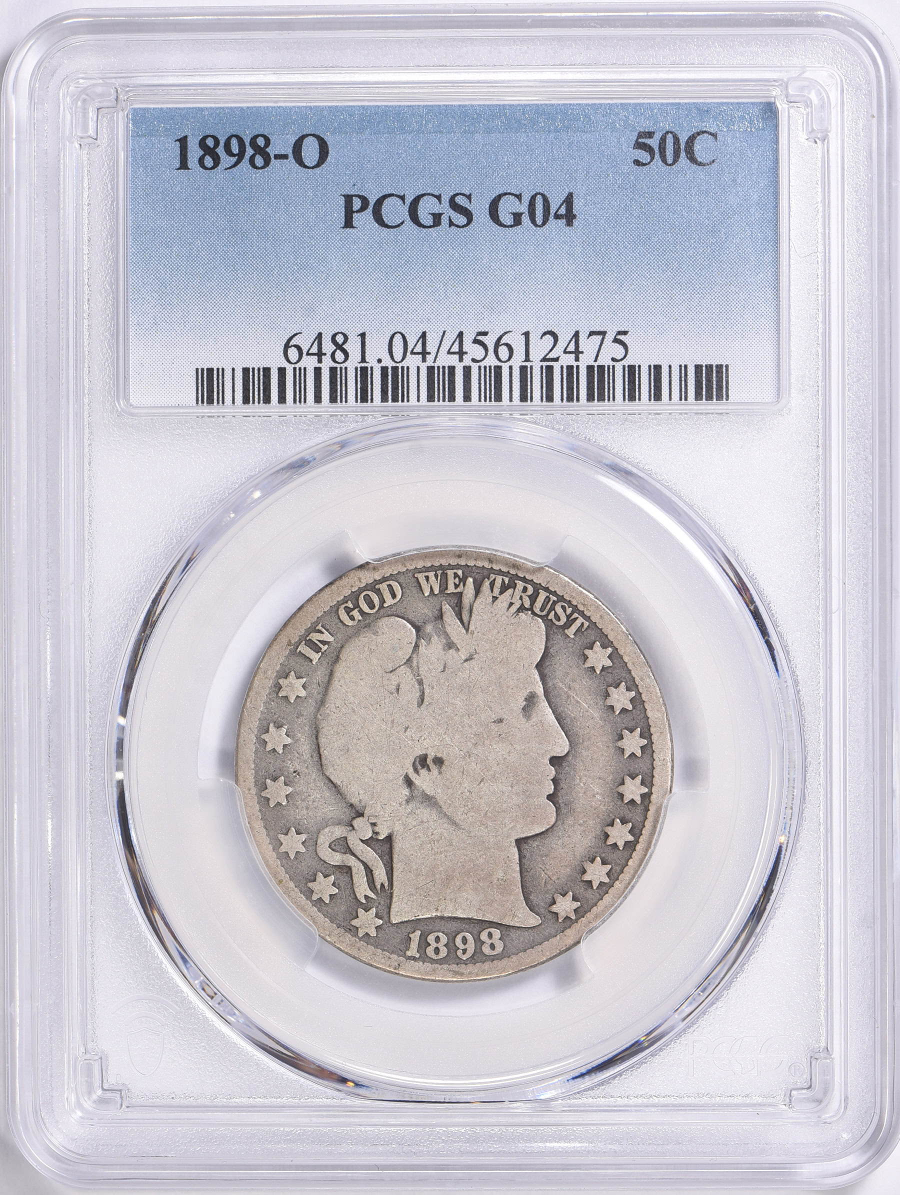 1898-O Barber Half Dollar PCGS G-04 (Item 1632666) | GreatCollections Coin Auctions