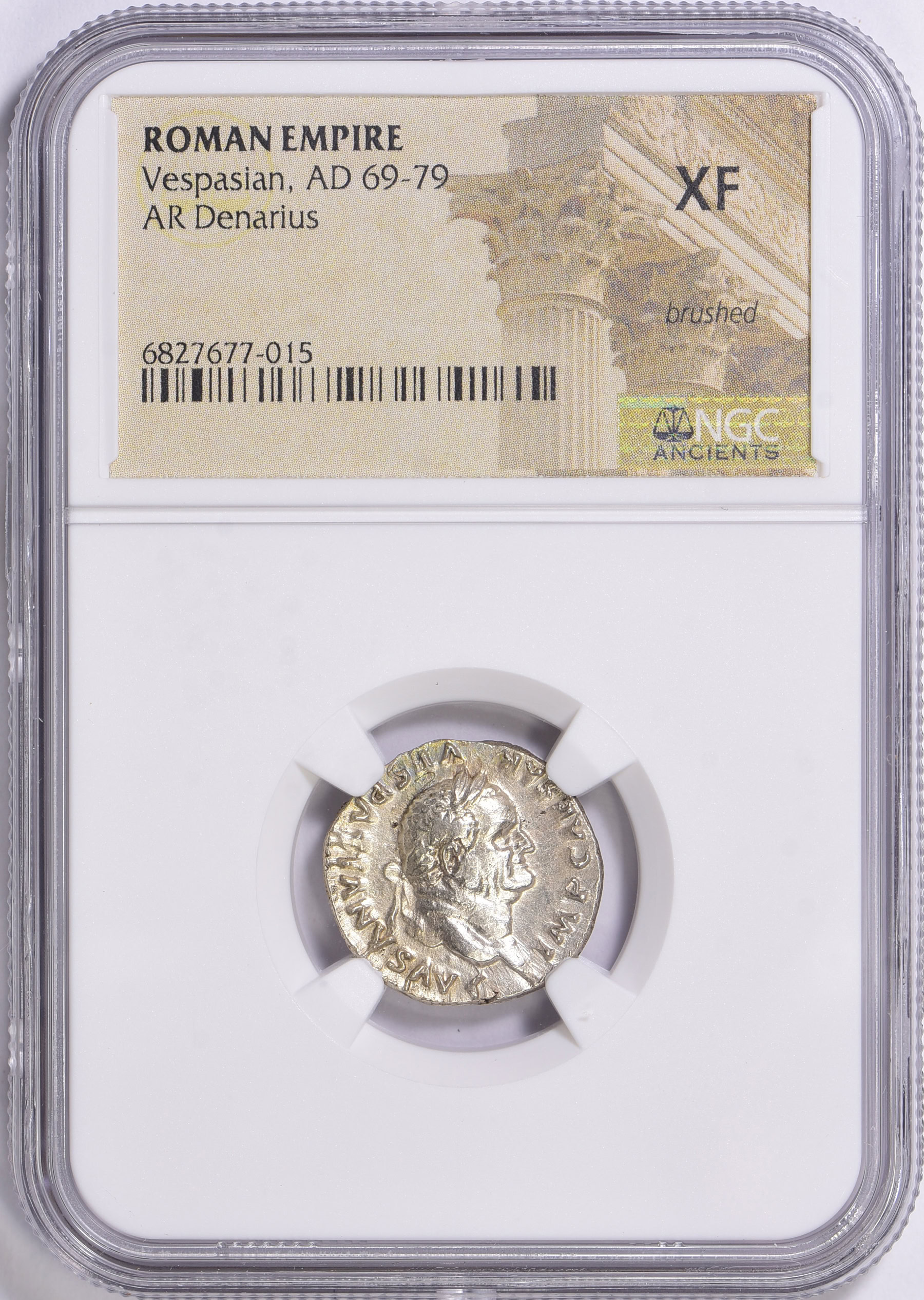 Ancient Roman Empire, Vespasian (A.D. 69-79) A.D. 75 AR Denarius Rome ...