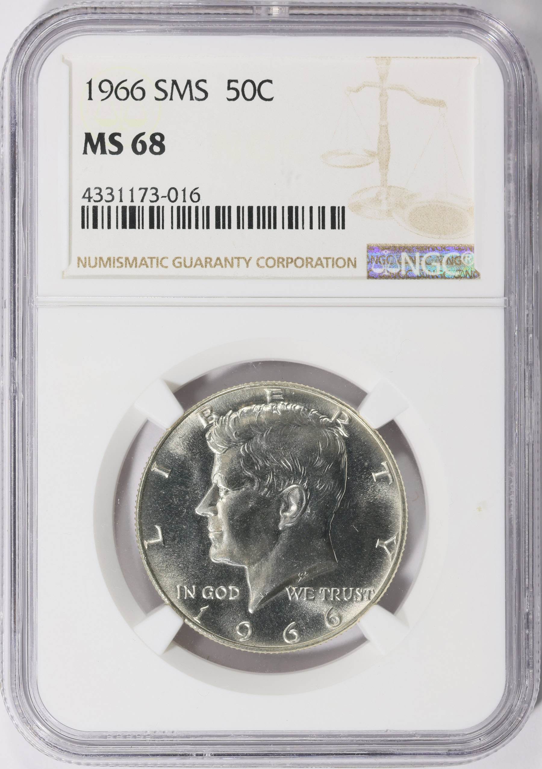 1966 Kennedy Half Dollar SMS NGC MS-68 (Item 1634744) | GreatCollections Coin Auctions