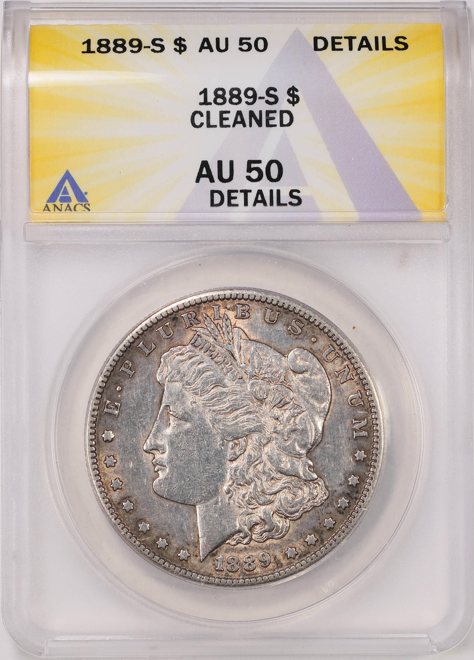 1889-S Morgan Silver Dollar ANACS AU-50 Details (Item 1634915) | GreatCollections Coin Auctions