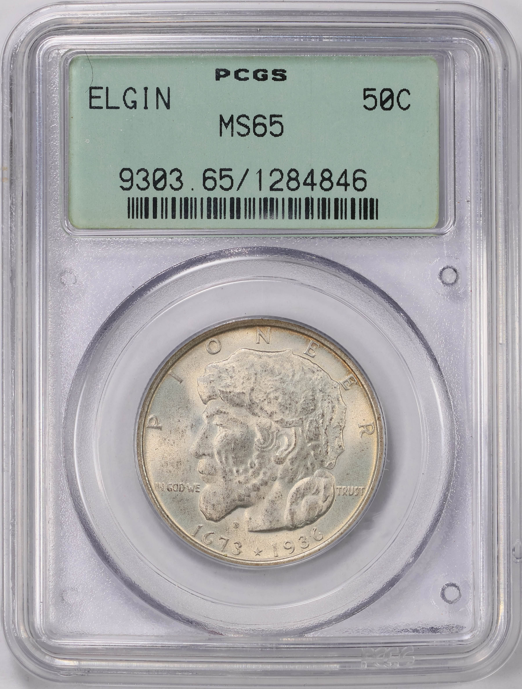 1936 Elgin, Illinois, Centennial Half Dollar PCGS MS-65 OGH (2nd Gen ...
