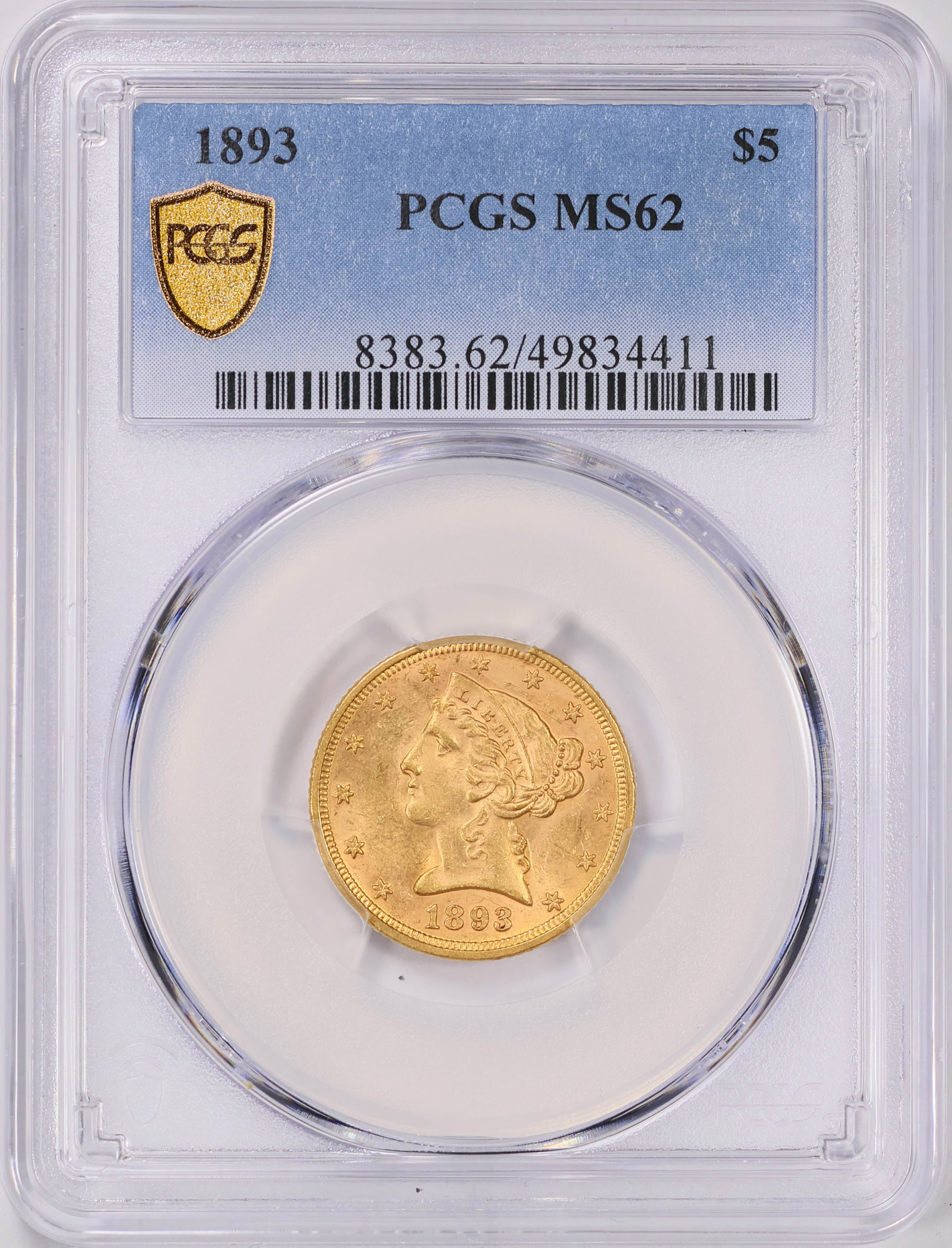 1893 Liberty Gold Half Eagle PCGS MS-62 (Item 1635461) | GreatCollections Coin Auctions