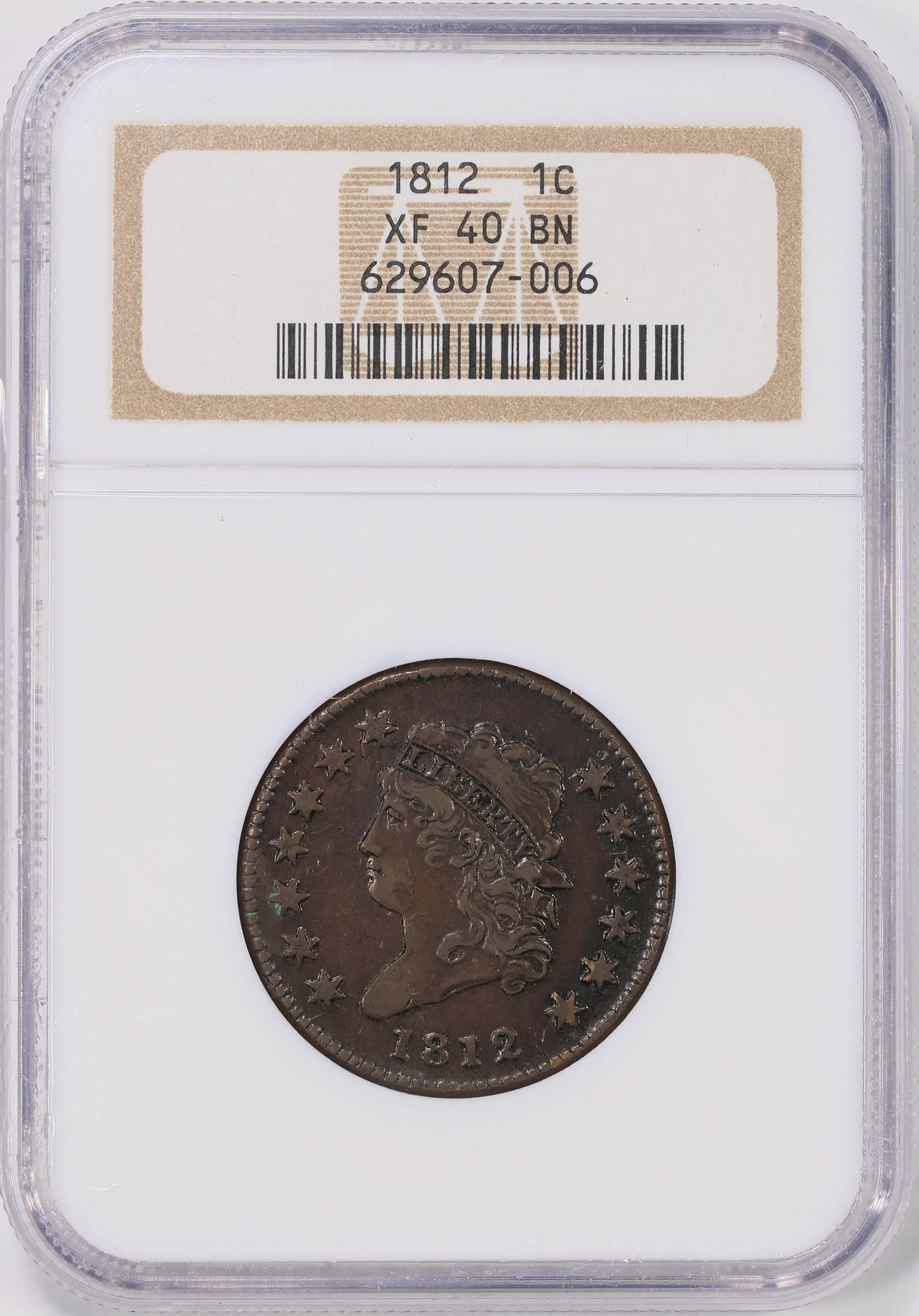 1812 Classic Cent Large Date NGC XF-40 BN (Item 1636137 ...