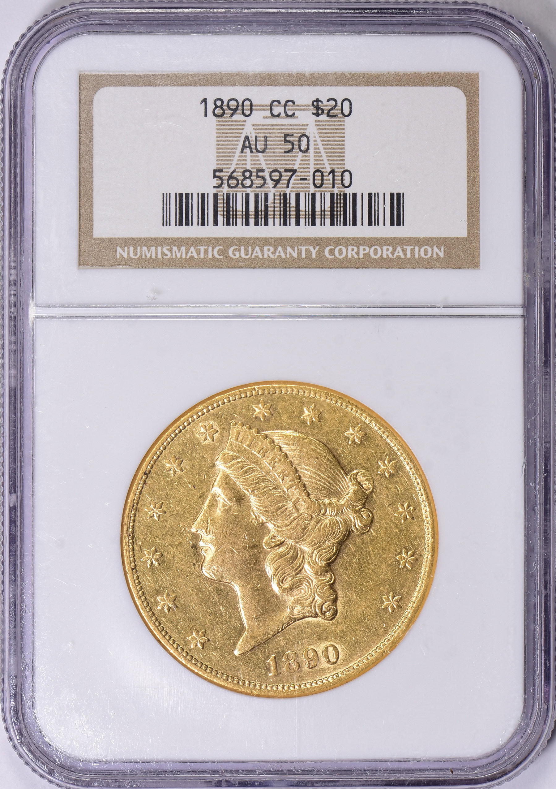 1890-CC Liberty Gold Double Eagle NGC AU-50 (Item 1636316) | GreatCollections Coin Auctions