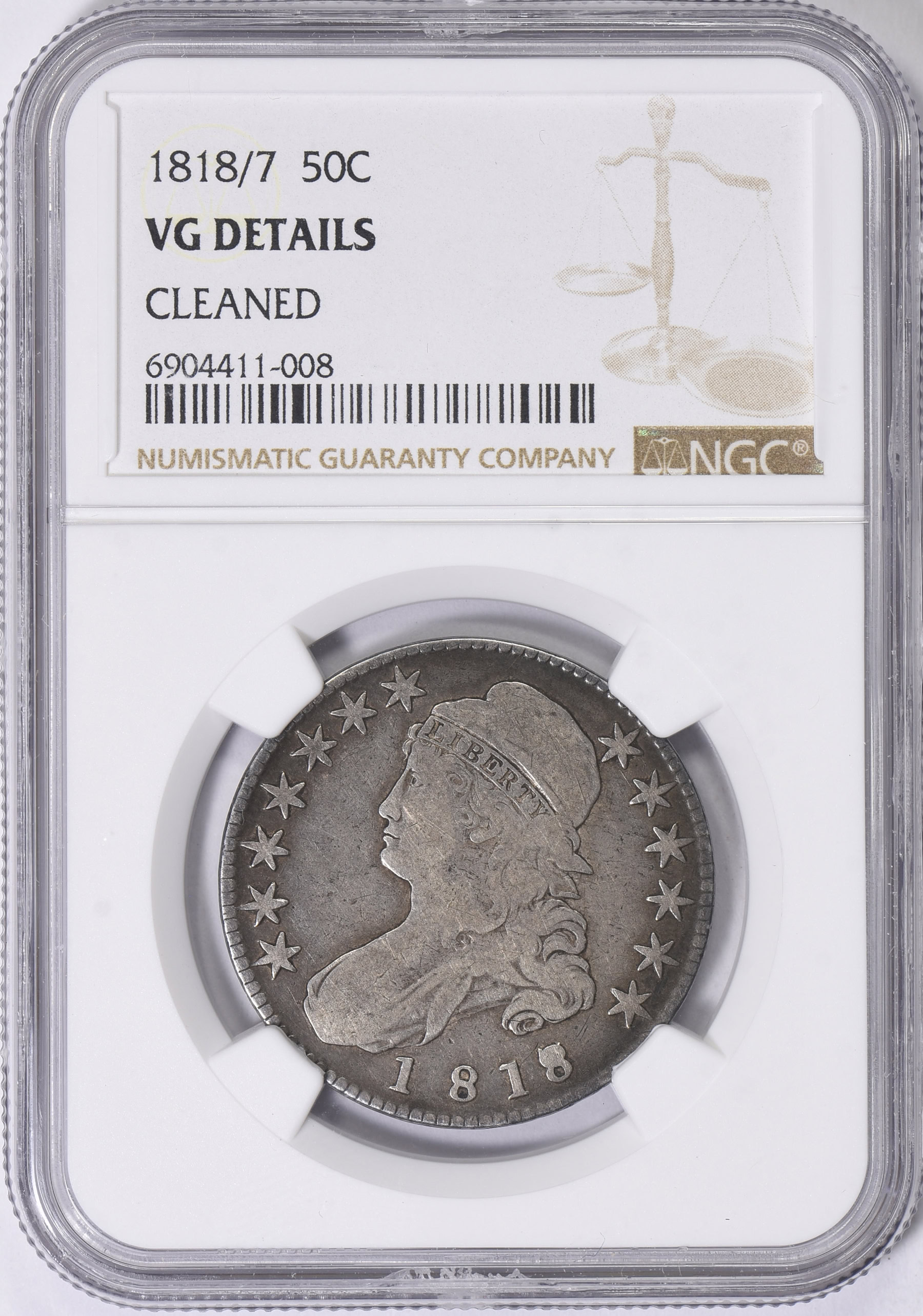 1818/7 Capped Bust Half Dollar NGC VG Details (Item 1637220 ...