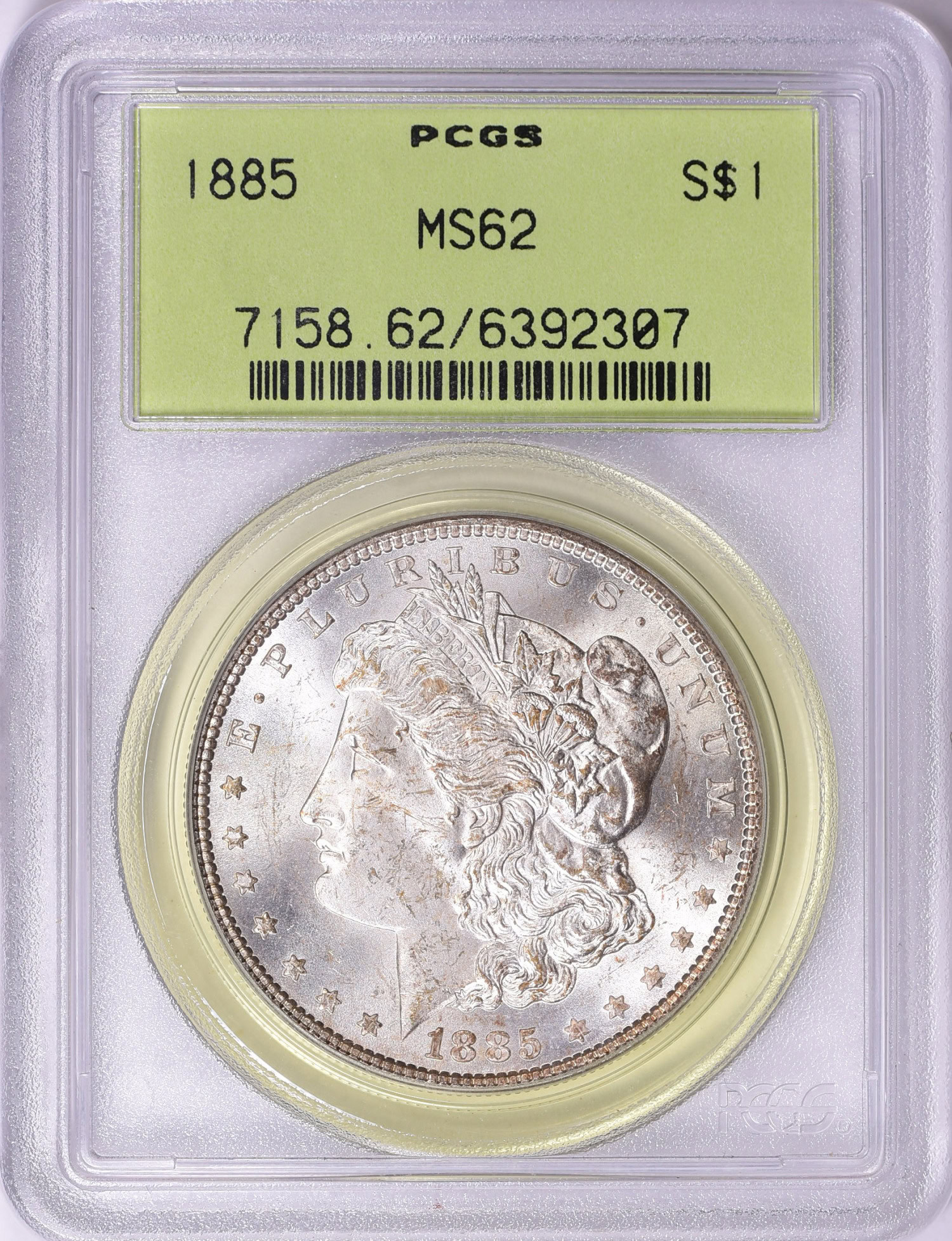 1885 Morgan Silver Dollar PCGS MS-62 OGH (Item 1637377) | GreatCollections Coin Auctions