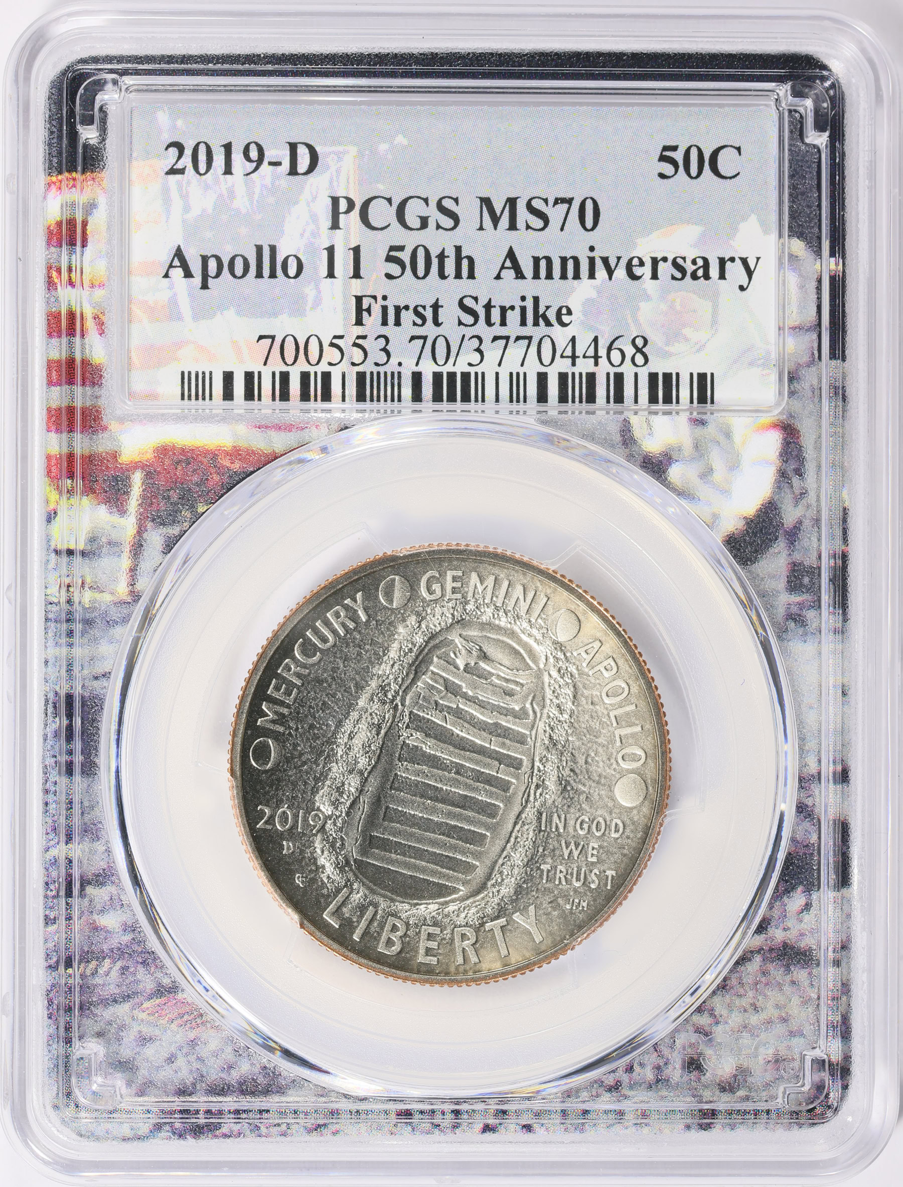 2019-D Apollo 11 Half Dollar 50th Anniversary First Strike PCGS MS-70 ...