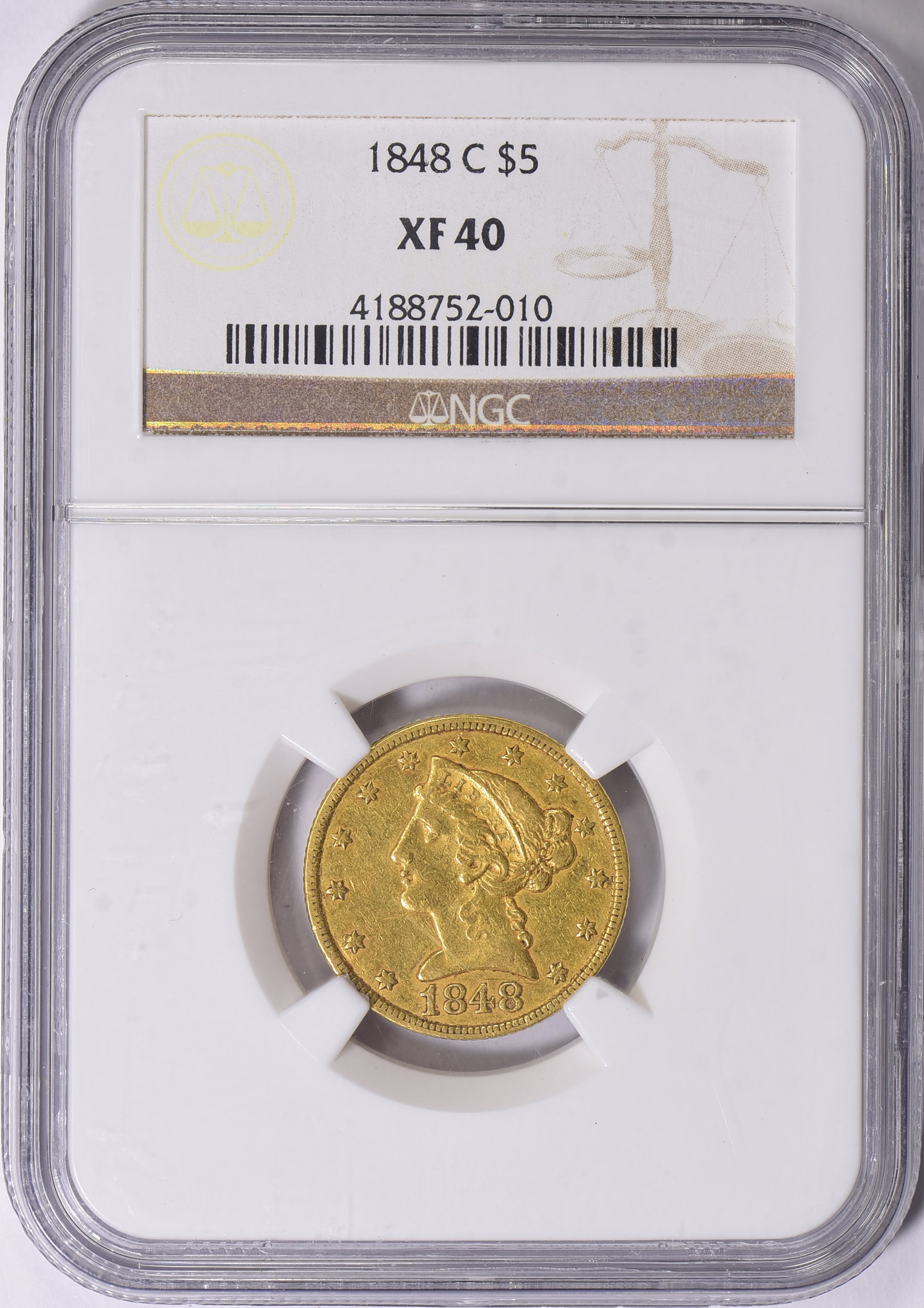 1848-C Liberty Gold Half Eagle NGC XF-40 (Item 1638729) | GreatCollections Coin Auctions