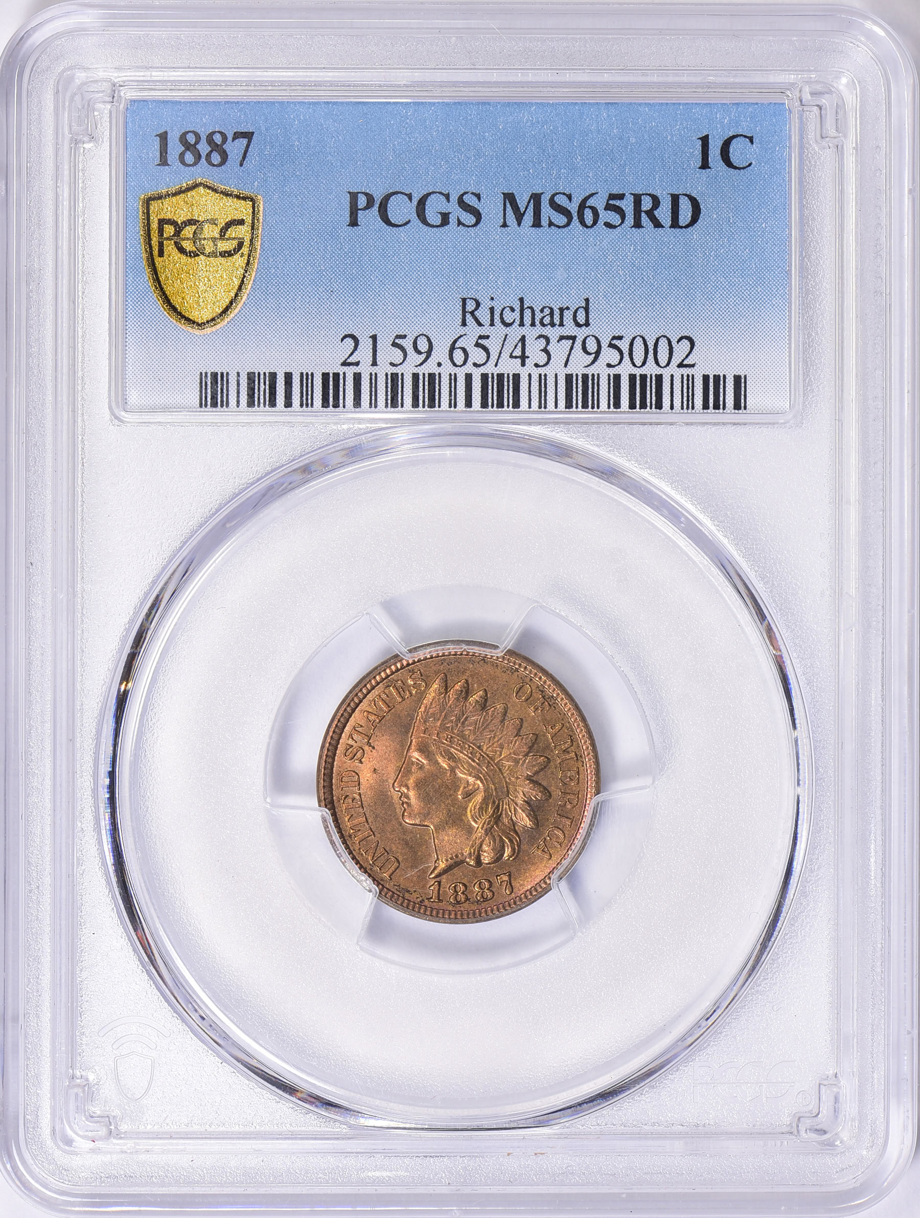 1887 Indian Cent PCGS MS-65 RD (Richard Collection) (Item 1639795 ...
