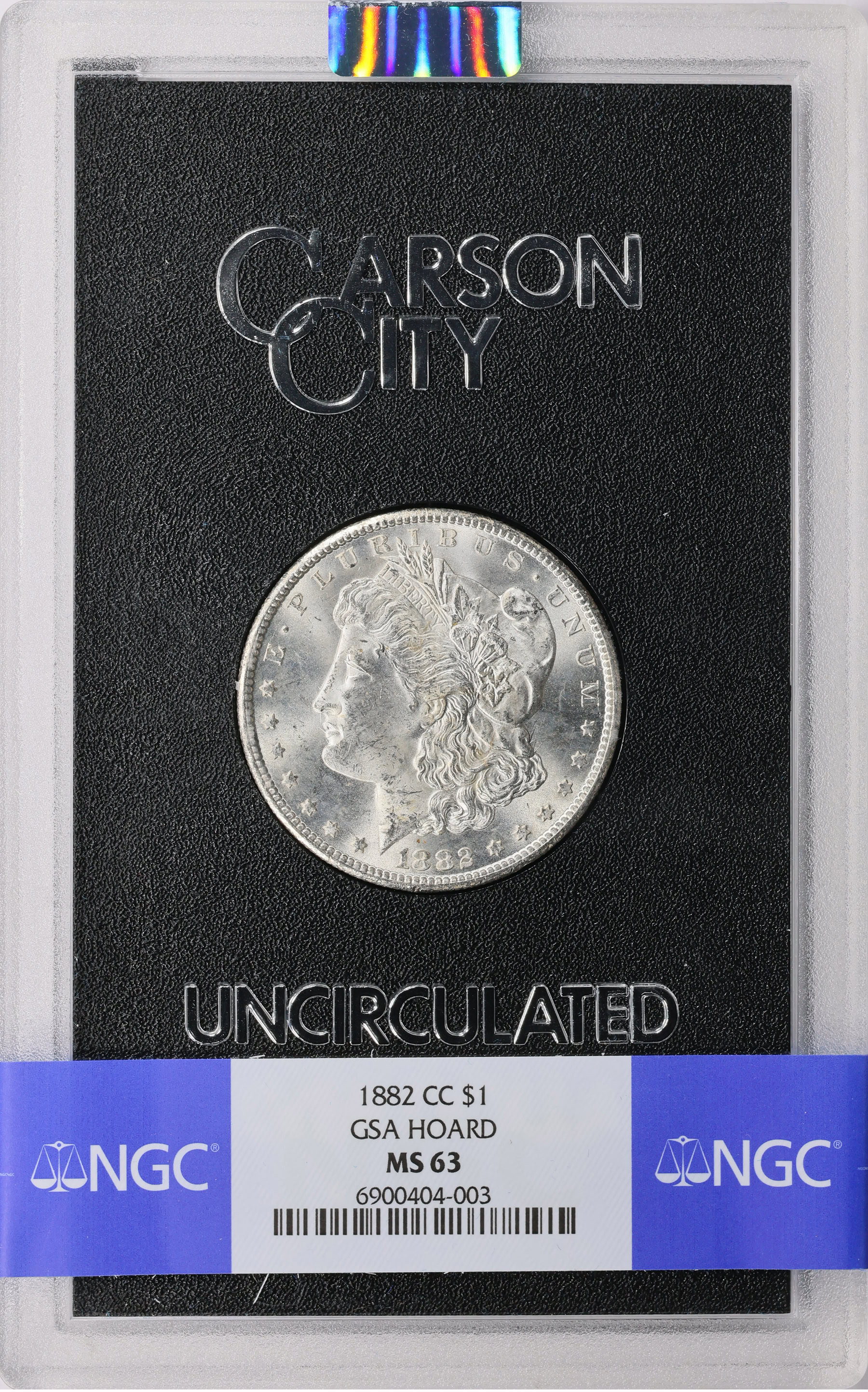 1882-CC Morgan Silver Dollar GSA Hoard NGC MS-63 (GSA Holder) (With GSA Box and Numbered ...