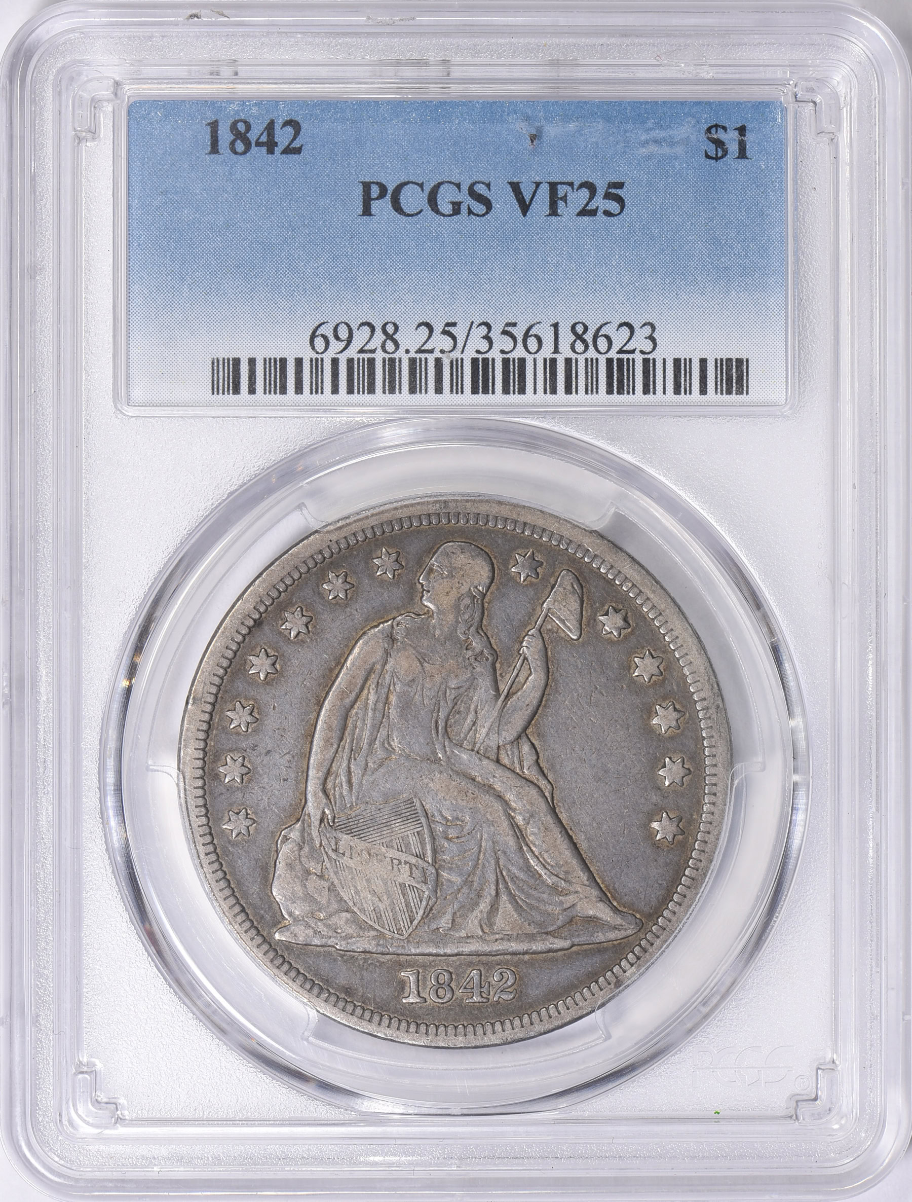 1842 Seated Liberty Silver Dollar PCGS VF-25 (Item 1640158 ...