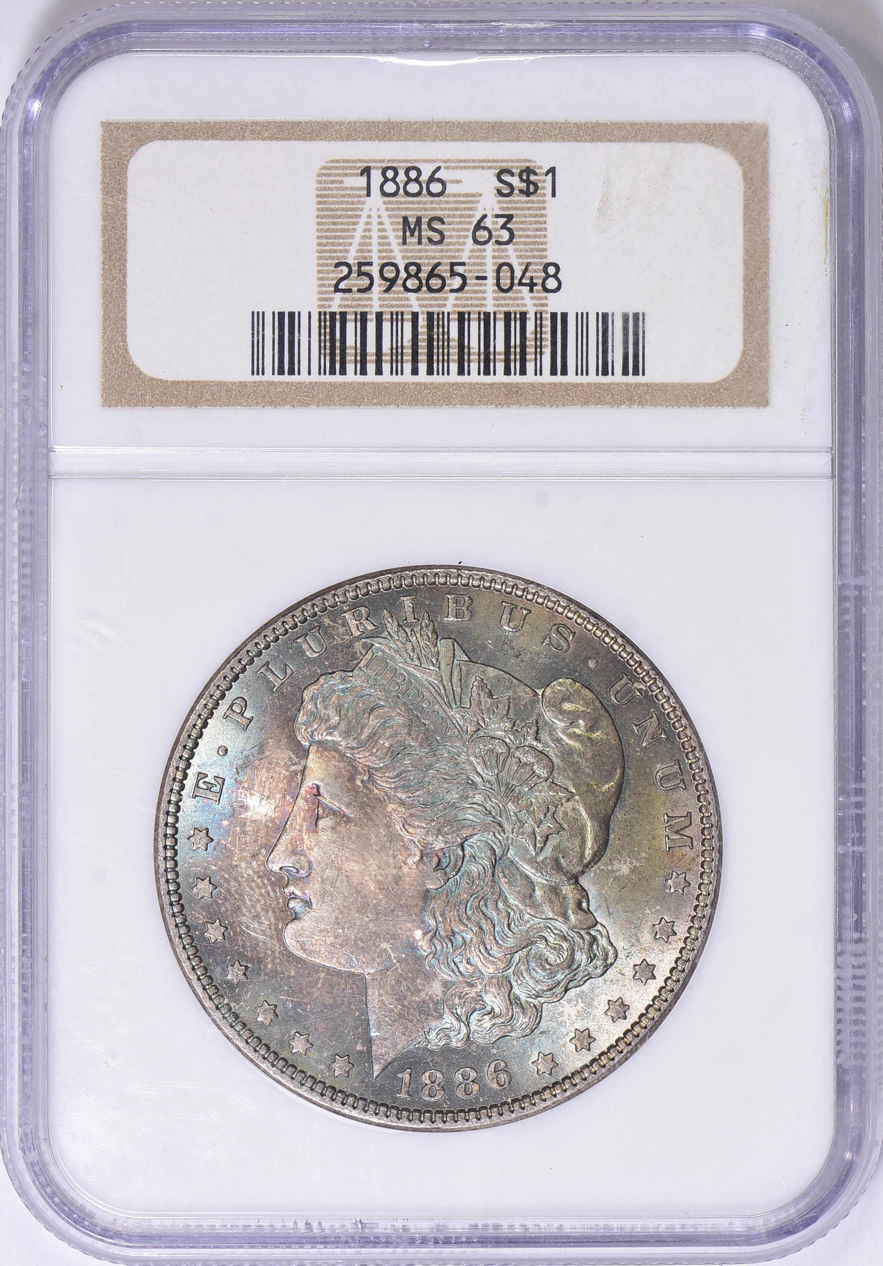 1886 Morgan Silver Dollar NGC MS-63 (Toned) (Item 1640576) | GreatCollections Coin Auctions